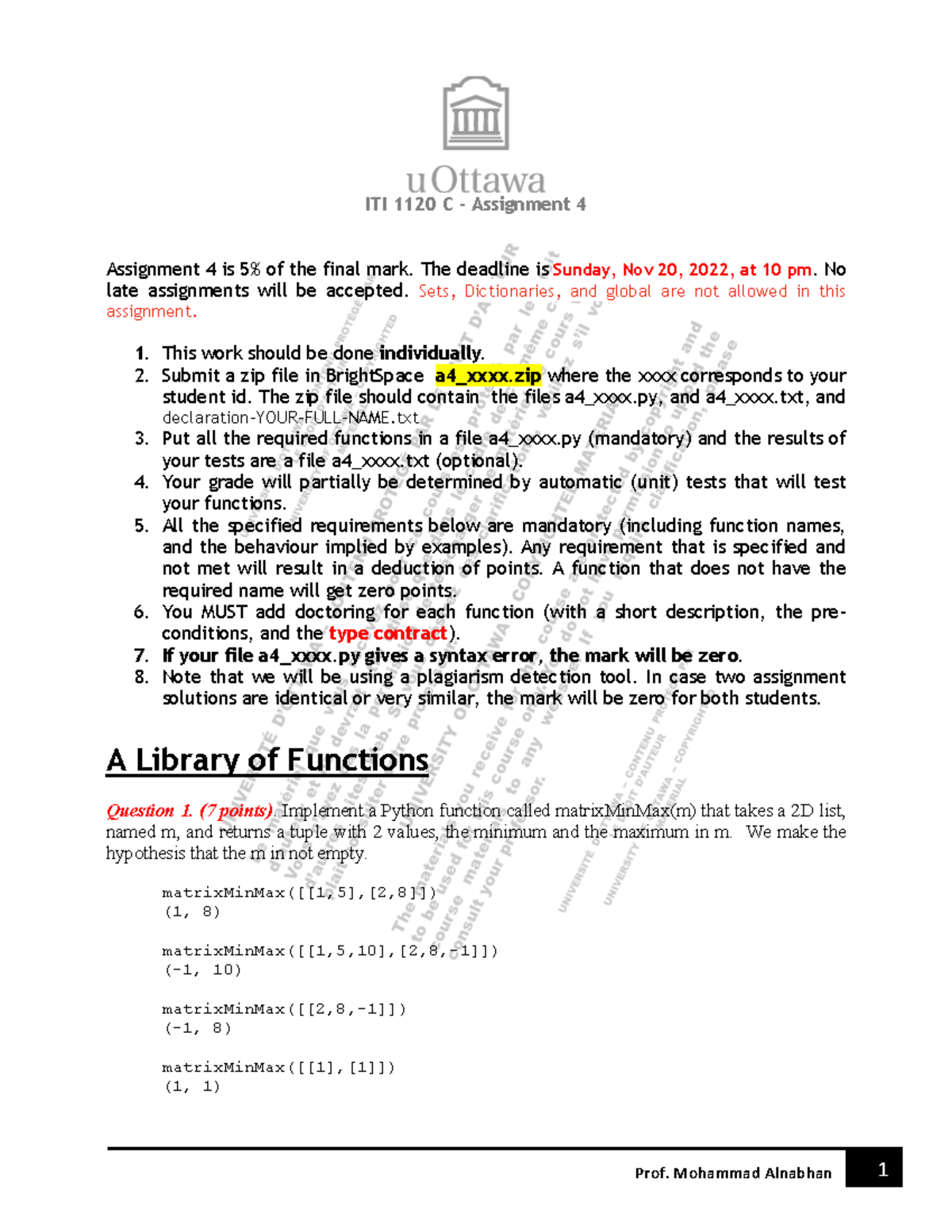 A4 2022 Assignment 4 Prof Mohammad Alnabhan 1 Iti 1120 C Assignment 4 Assignment 4 Is 5