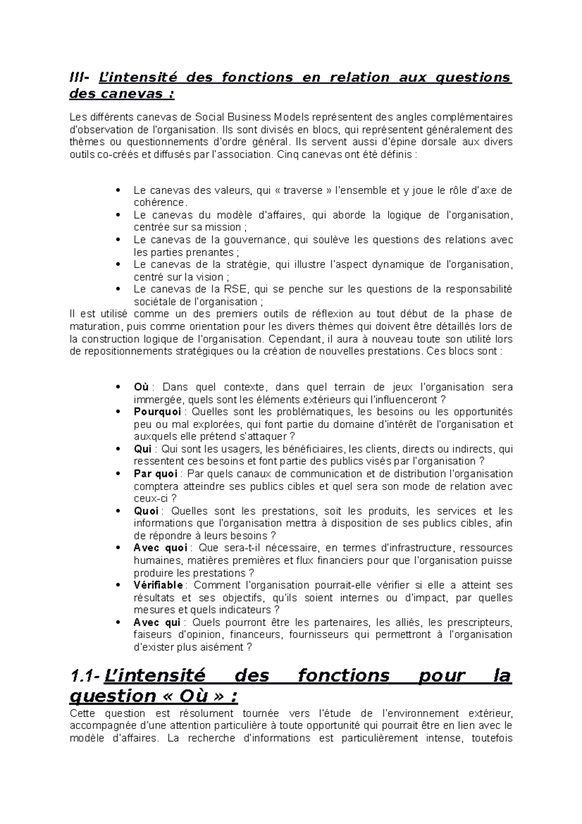 Dossier managériale - FGZTH - III- L’intensité des fonctions en ...