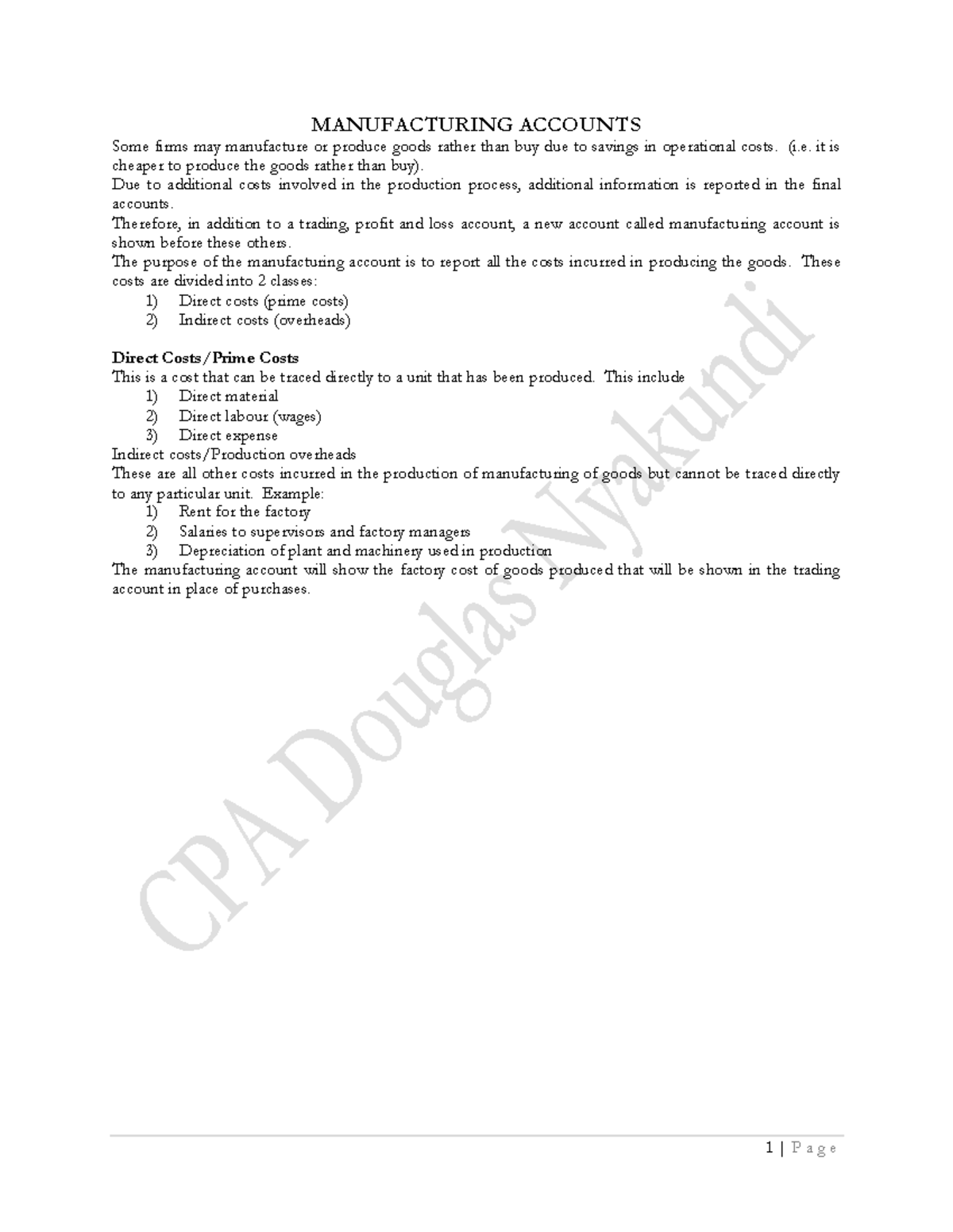 Manufacturing Accounts - MANUFACTURING ACCOUNTS Some firms may ...