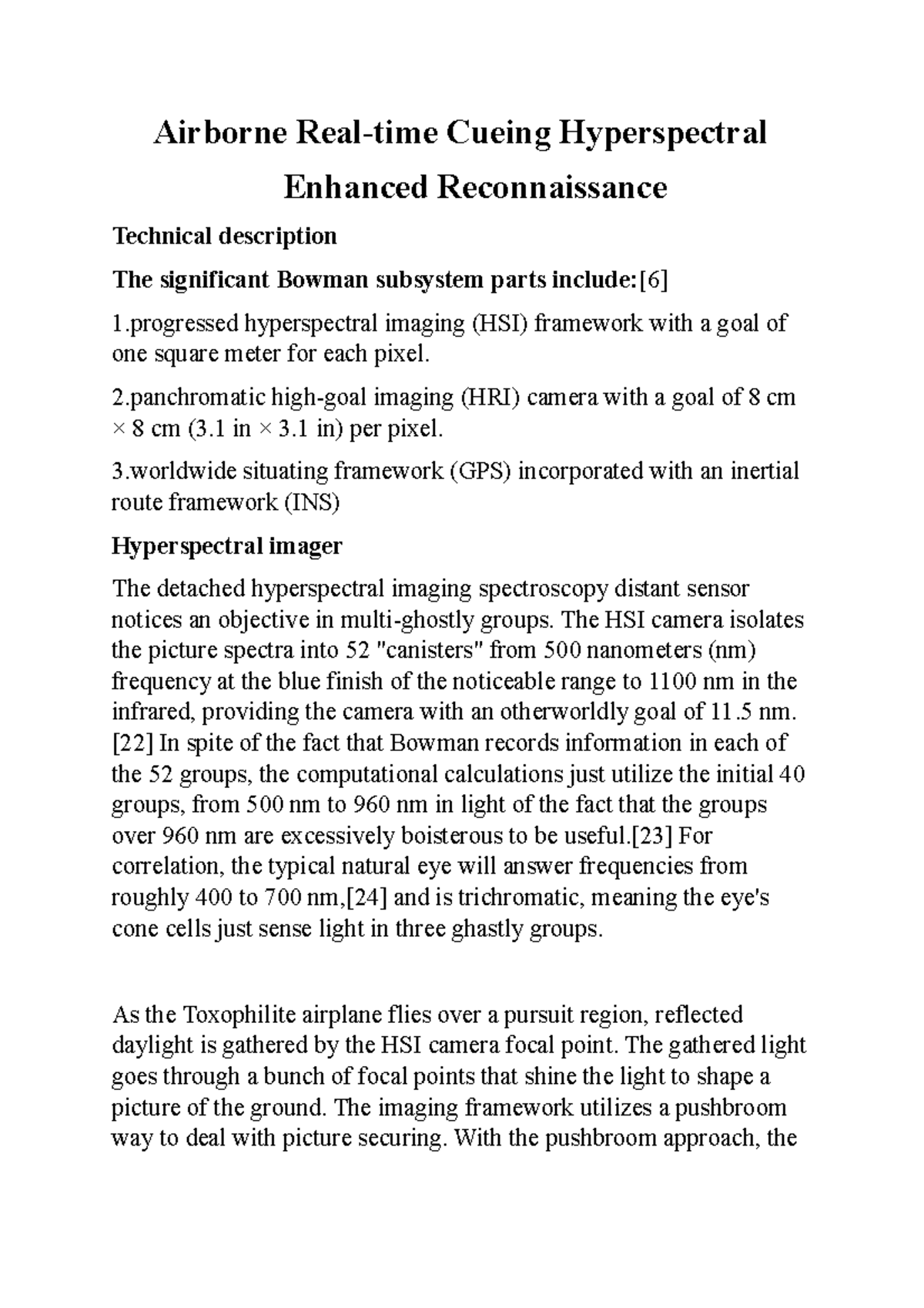 Airborne Real-time Cueing Hyperspectral Enhanced Reconnaissance 1 ...