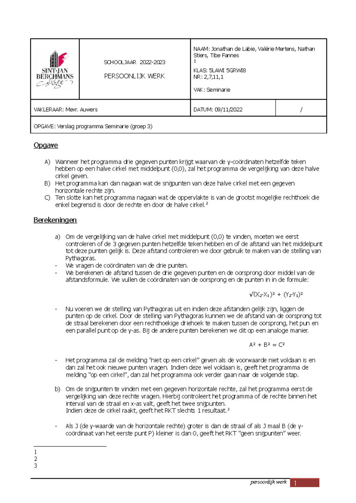 Kopie van Kopie van Verslag seminarie groep 3 - SCHOOLJAAR 2022 ...