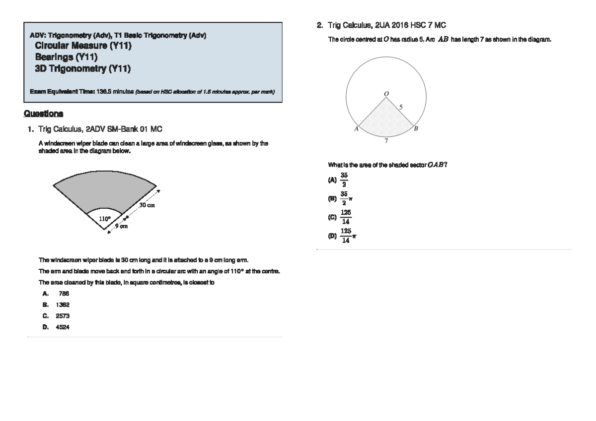 Trigonometry 3D Bearings - Studocu