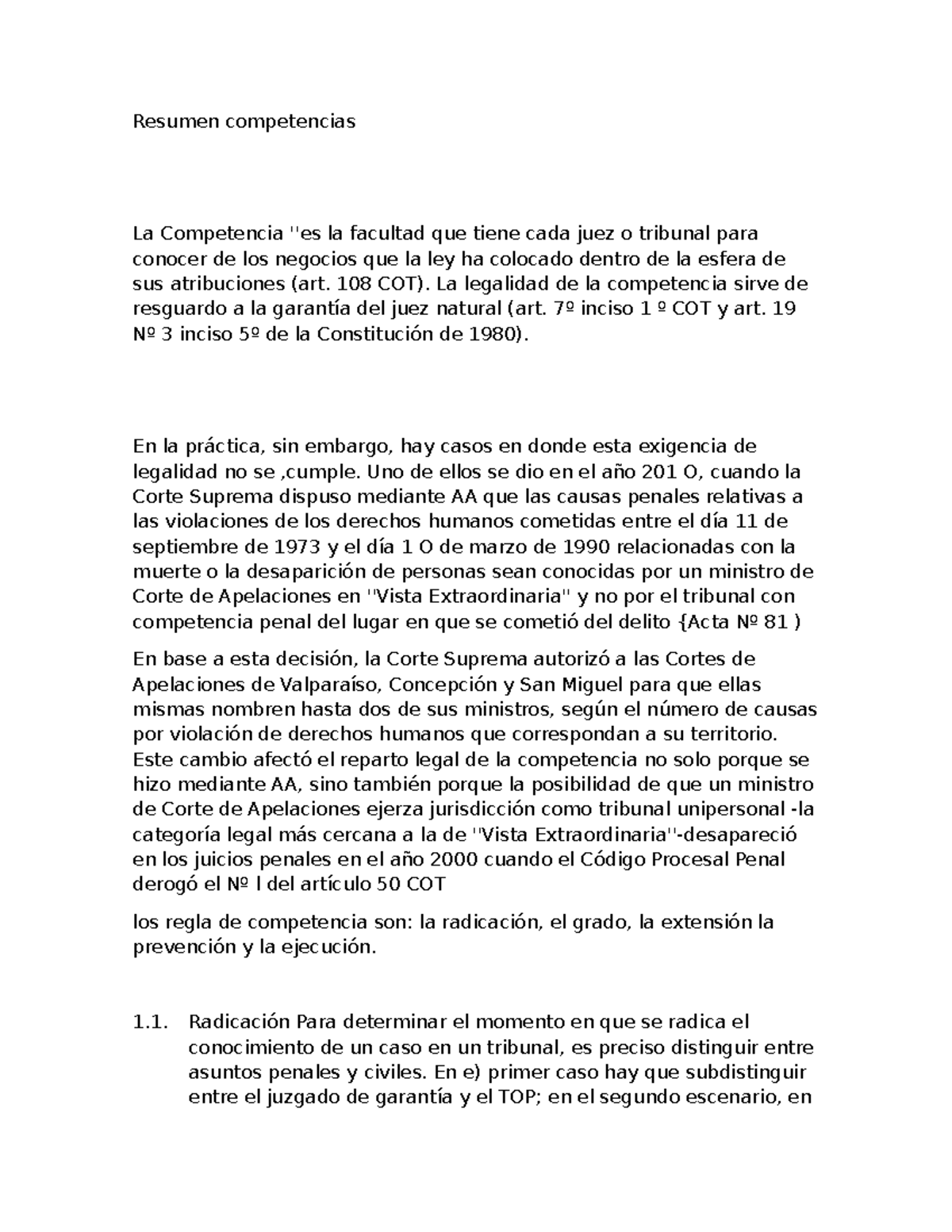 Resumen competencias XDD - Resumen competencias La Competencia ''es la facultad que tiene cada ...