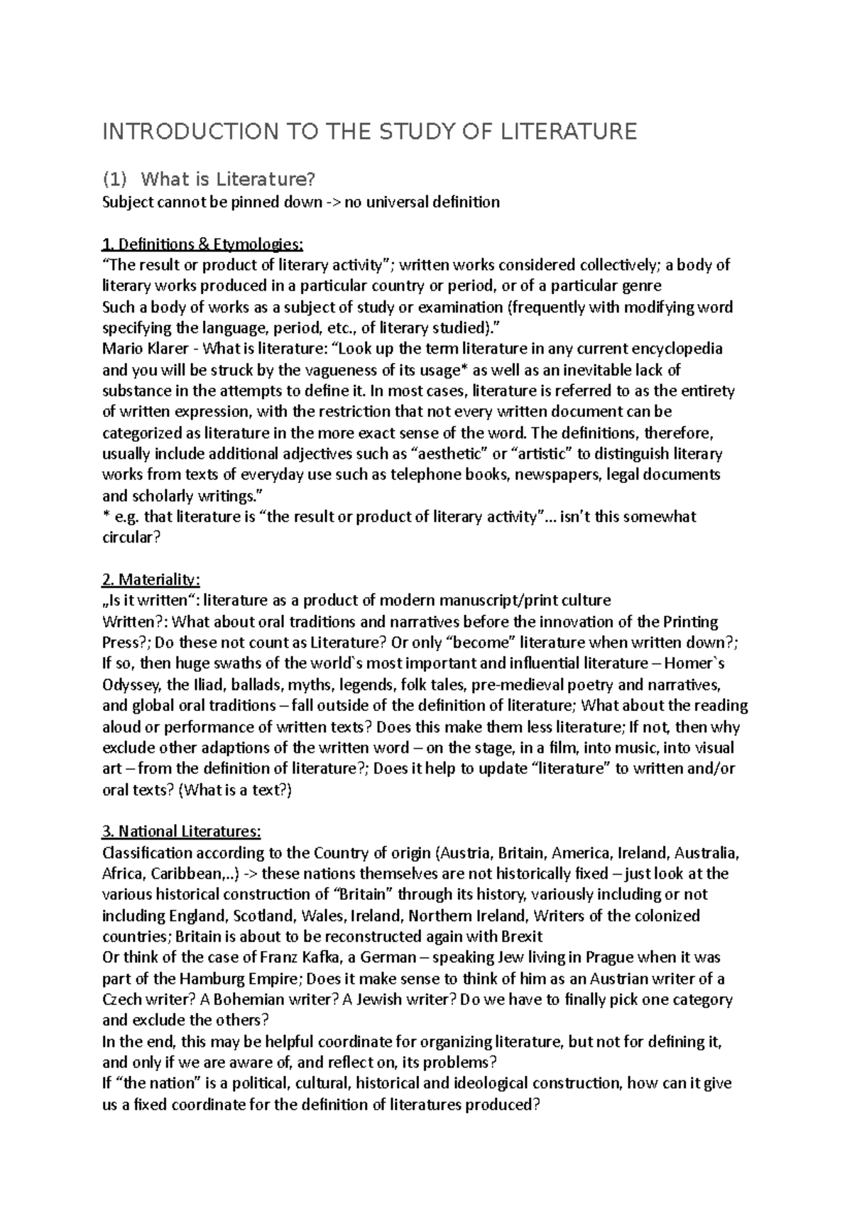 Introduction to the Study of Literature - INTRODUCTION TO THE STUDY OF ...