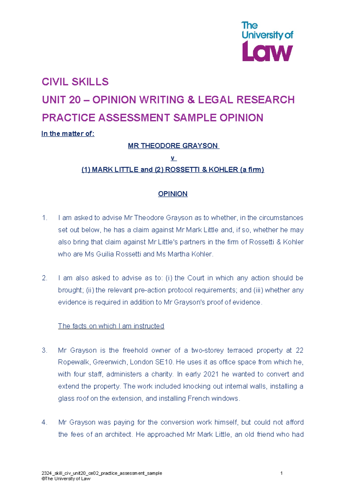 2324 skill civ unit20 ce02 practice assessment sample - CIVIL SKILLS ...