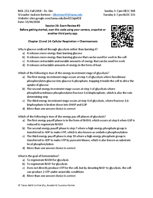 Molecular Cell Biology Problem Set 1 - BIOL 213 - Studocu