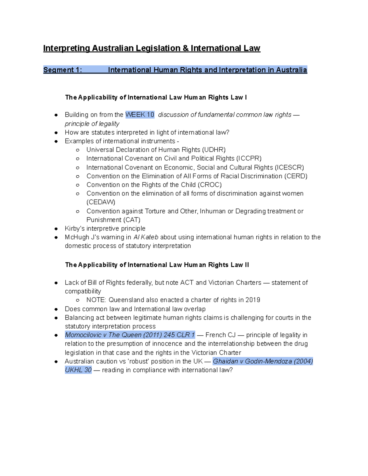 Interpreting the law notes - Interpreting Australian Legislation ...
