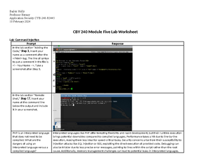 CYB 240 Module Seven Project Two - Professor Bernuy Application Security CYB-240-R 25 February ...