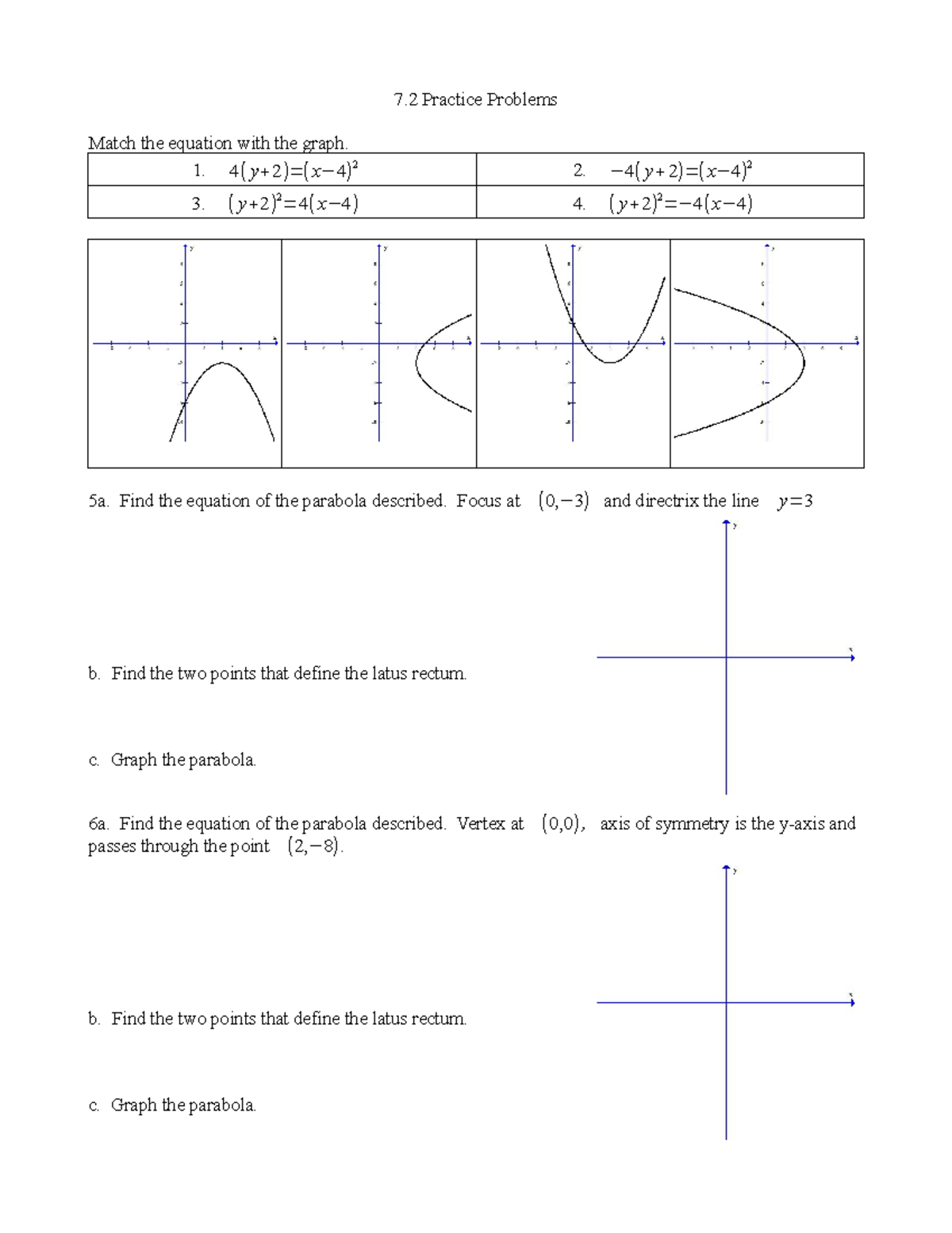MAT117-7 2-Practice-Problems - Match the equation with the graph. 7 ...