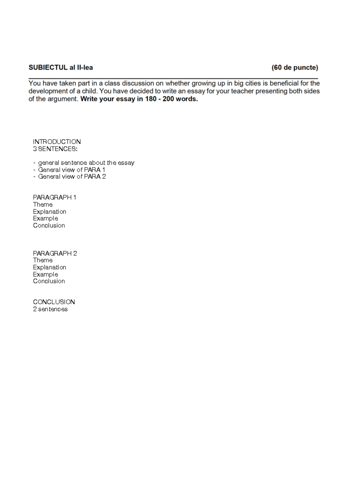 ESEU Partea 2 - Model - FOR Bac preparation. 2025 - English Language 1 - INTRODUCTION 3 ...