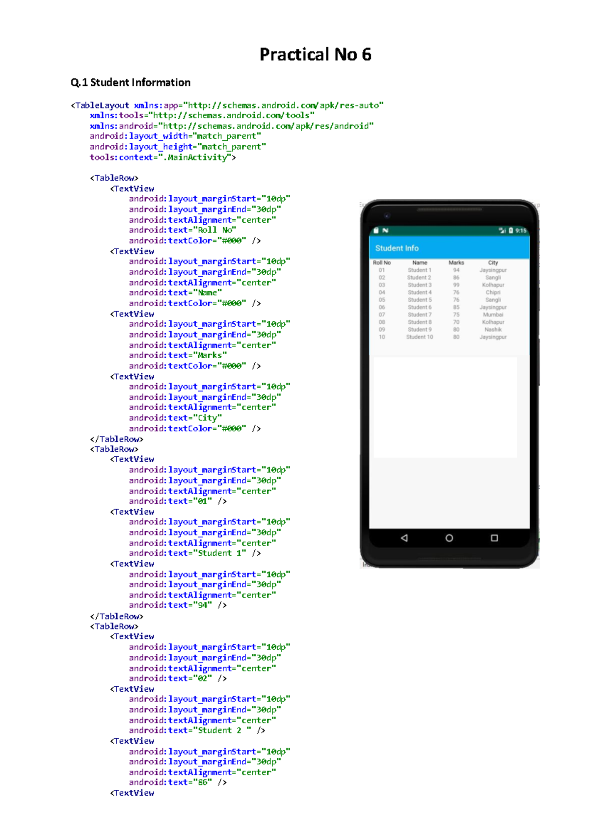 Practical - android/apk/res-auto" xmlns:tools="schemas.android/tools" - Studocu