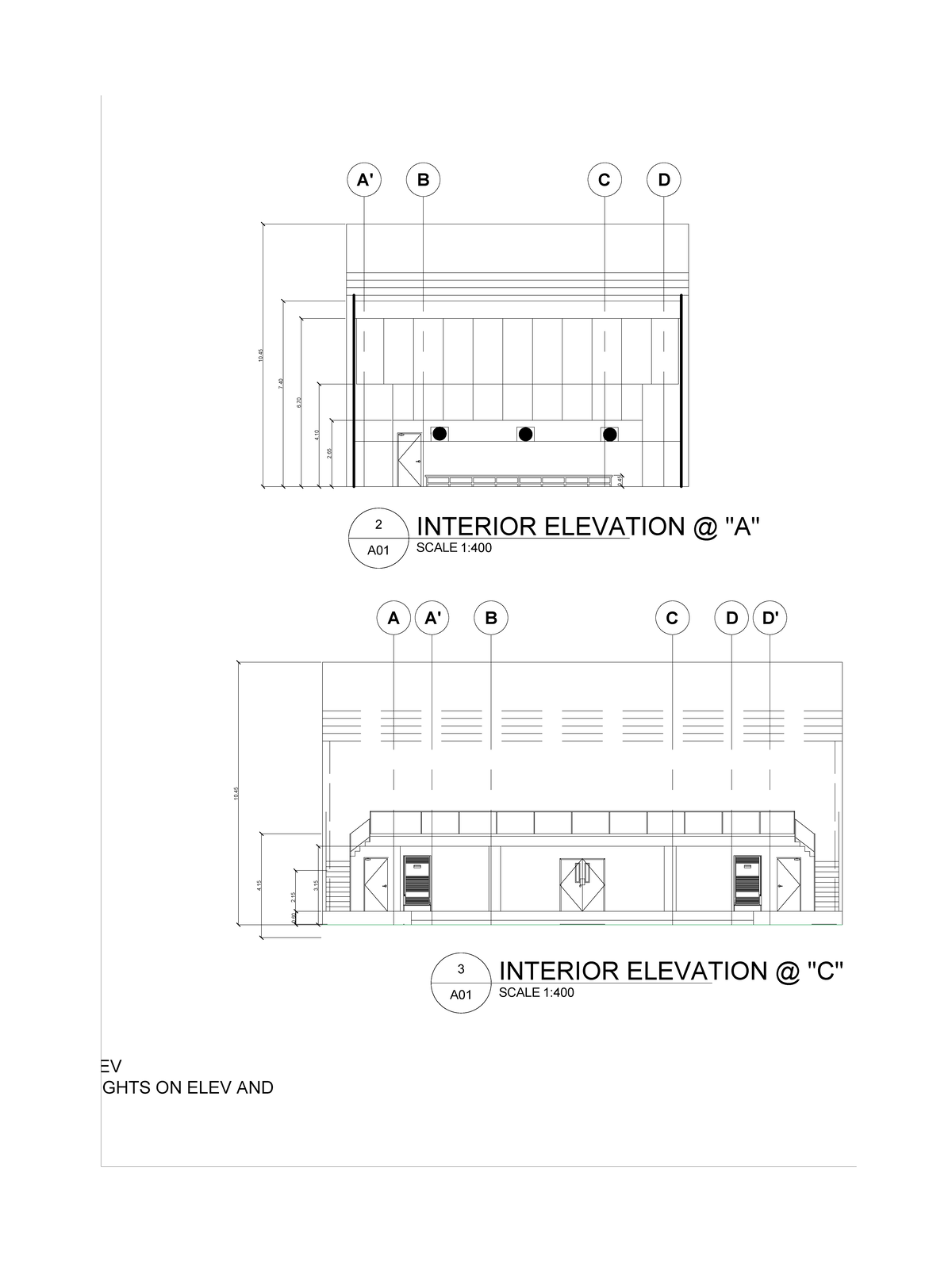 ELEV1 - Architecture - BS Architecture - INTERIOR ELEVATION @ "A" INTERIOR ELEVATION @ - Studocu