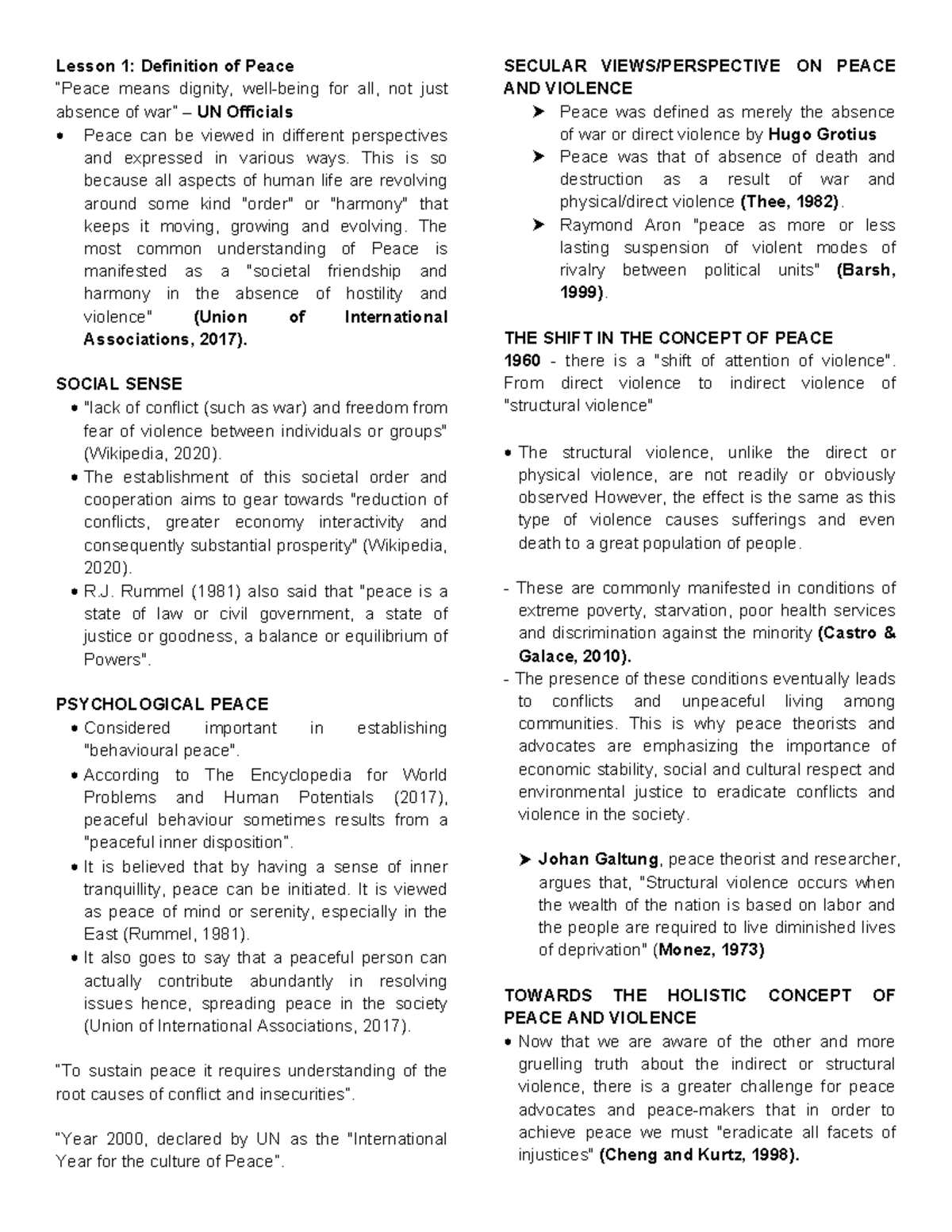 Peace-dev-reviewer - ... - Lesson 1: Definition of Peace “Peace means ...