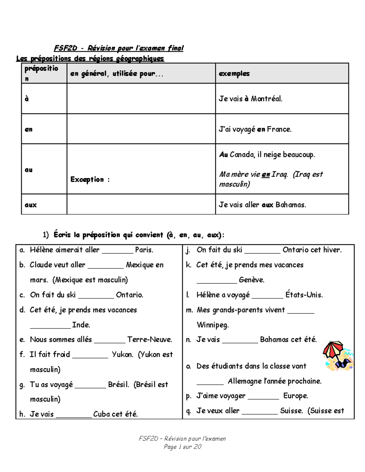 FSF2D- Review for Exam-Answer - FSF2D - Révision pour l’examen final ...