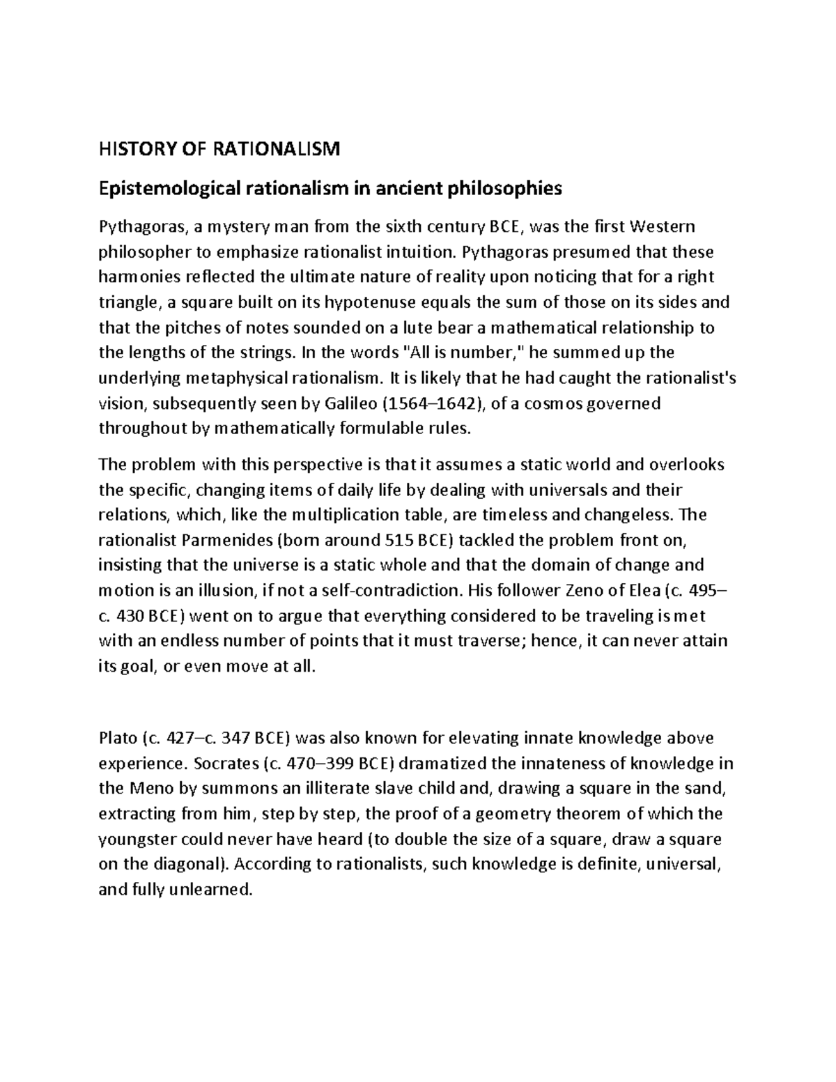 History-OF- Rationalism - Introduction to the Philosophy of the Human ...