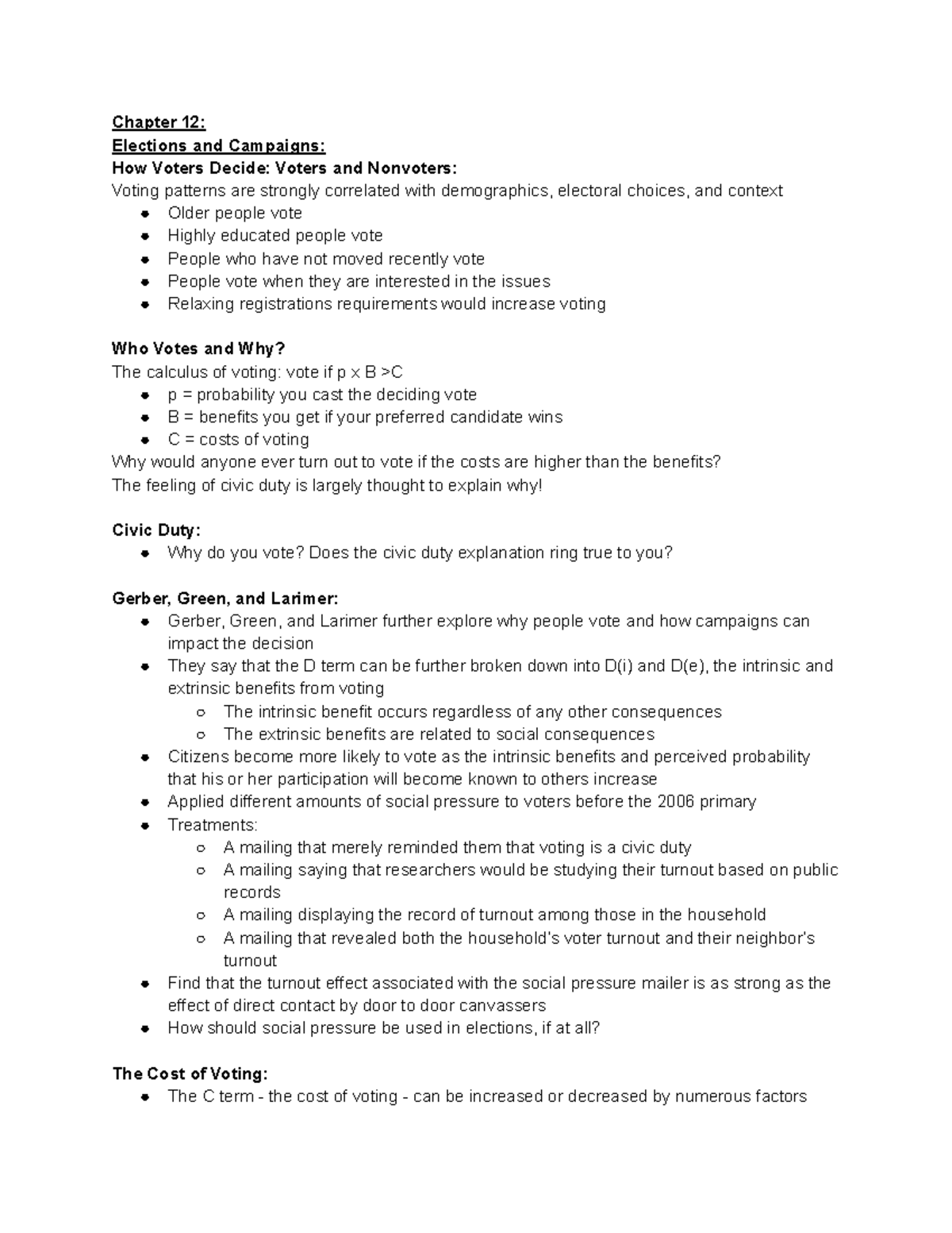 Introduction To American Politics Elections and Campaigns Part I ...