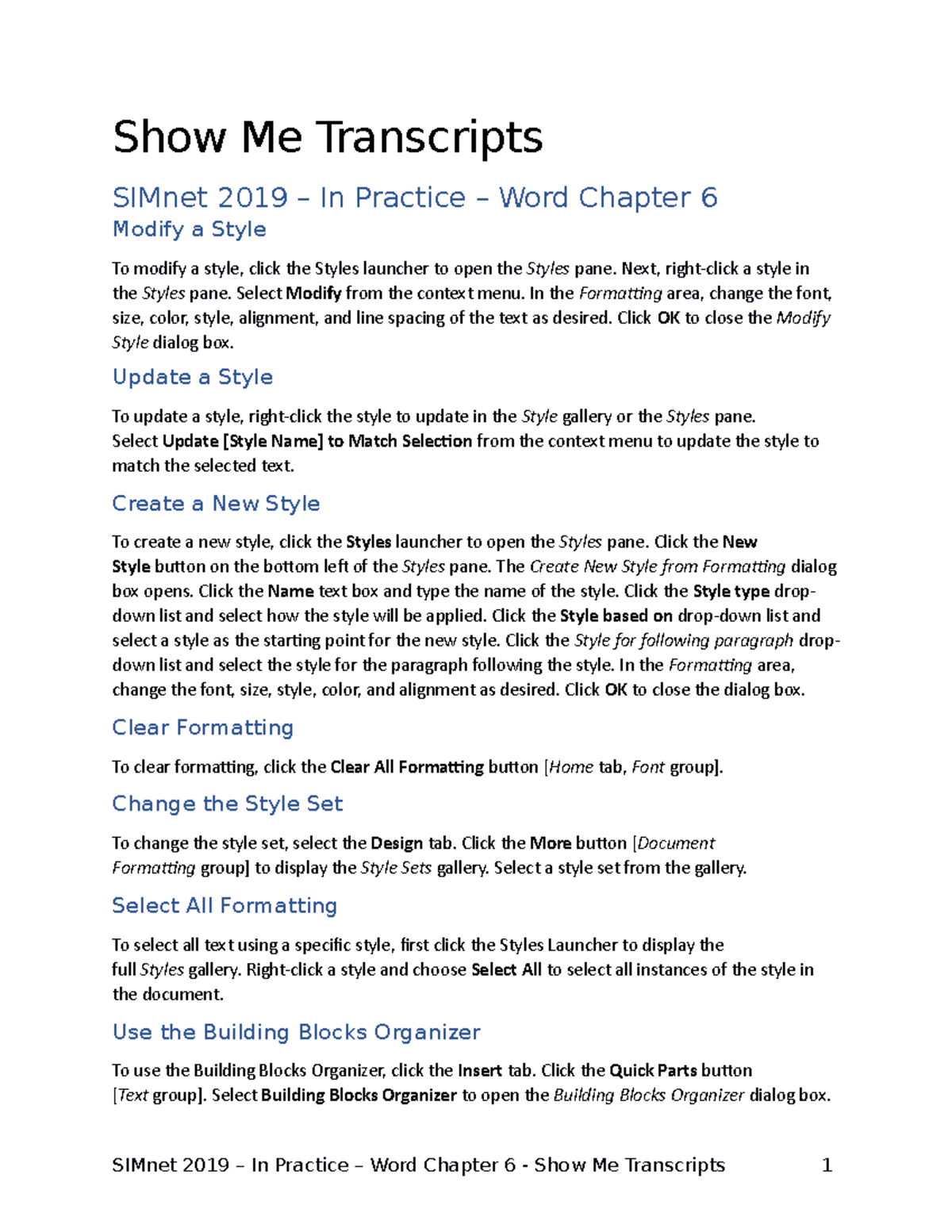 SM Transcripts In Practice Word Chapter 06 - Show Me Transcripts SIMnet ...