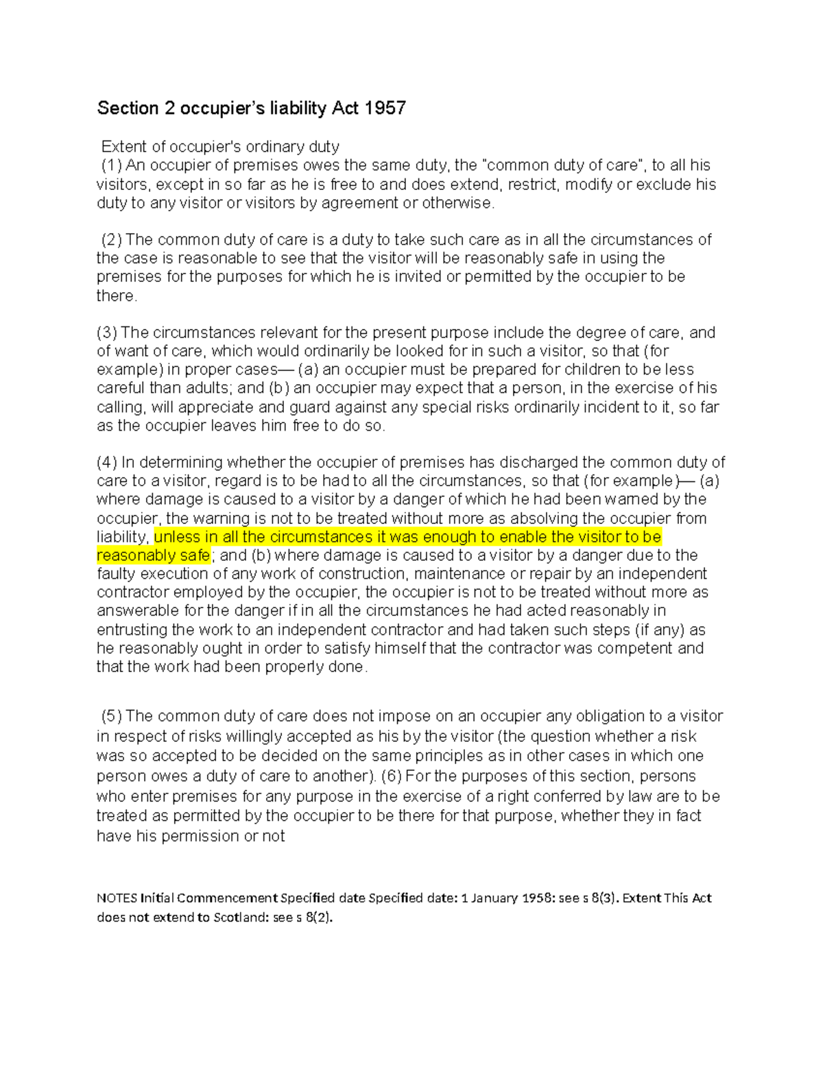 Section 2 occupier's liability act explanation - Section 2 occupier’s ...