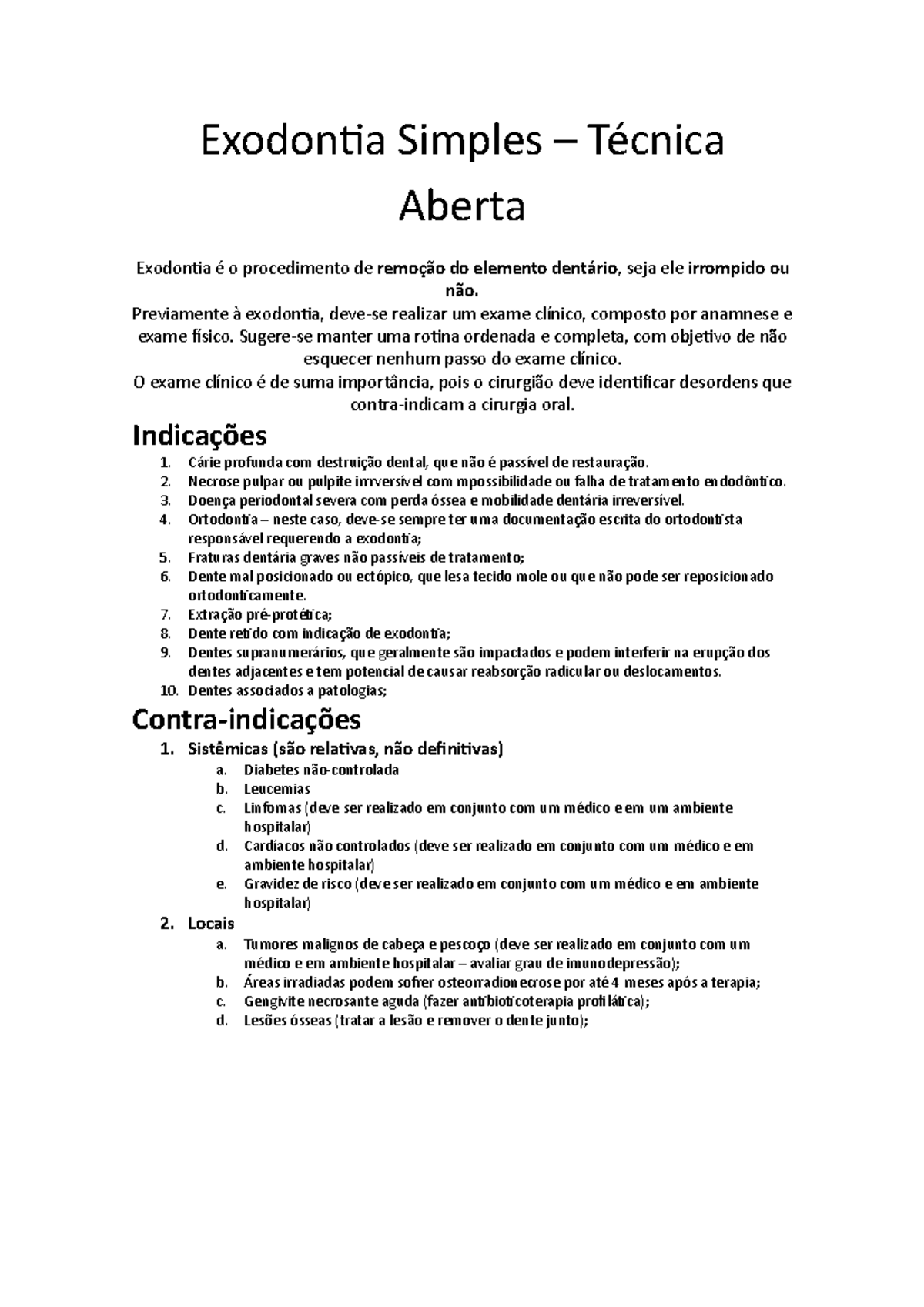 Exodontia Simples - Técnicas I e II - Exodontia Simples Aberta ...