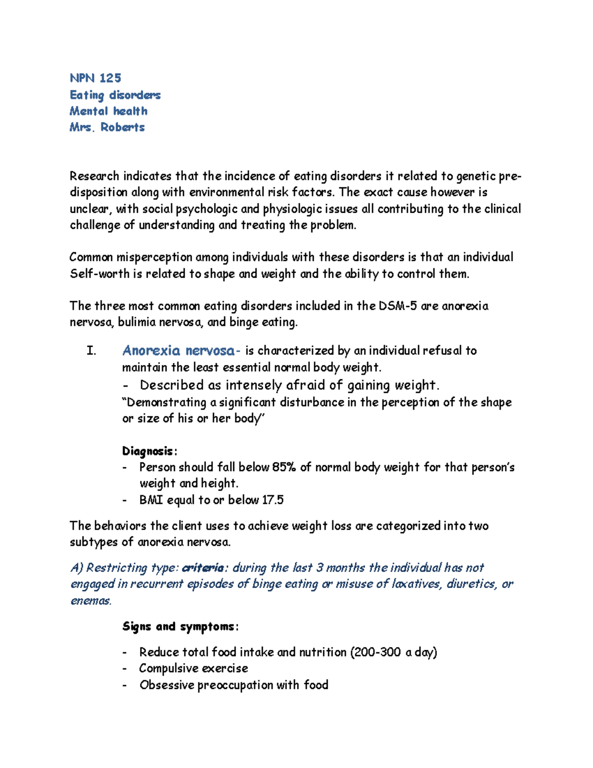 NPN 125 Eating disorder handout 2023 - Tagged - NPN 125 Eating ...