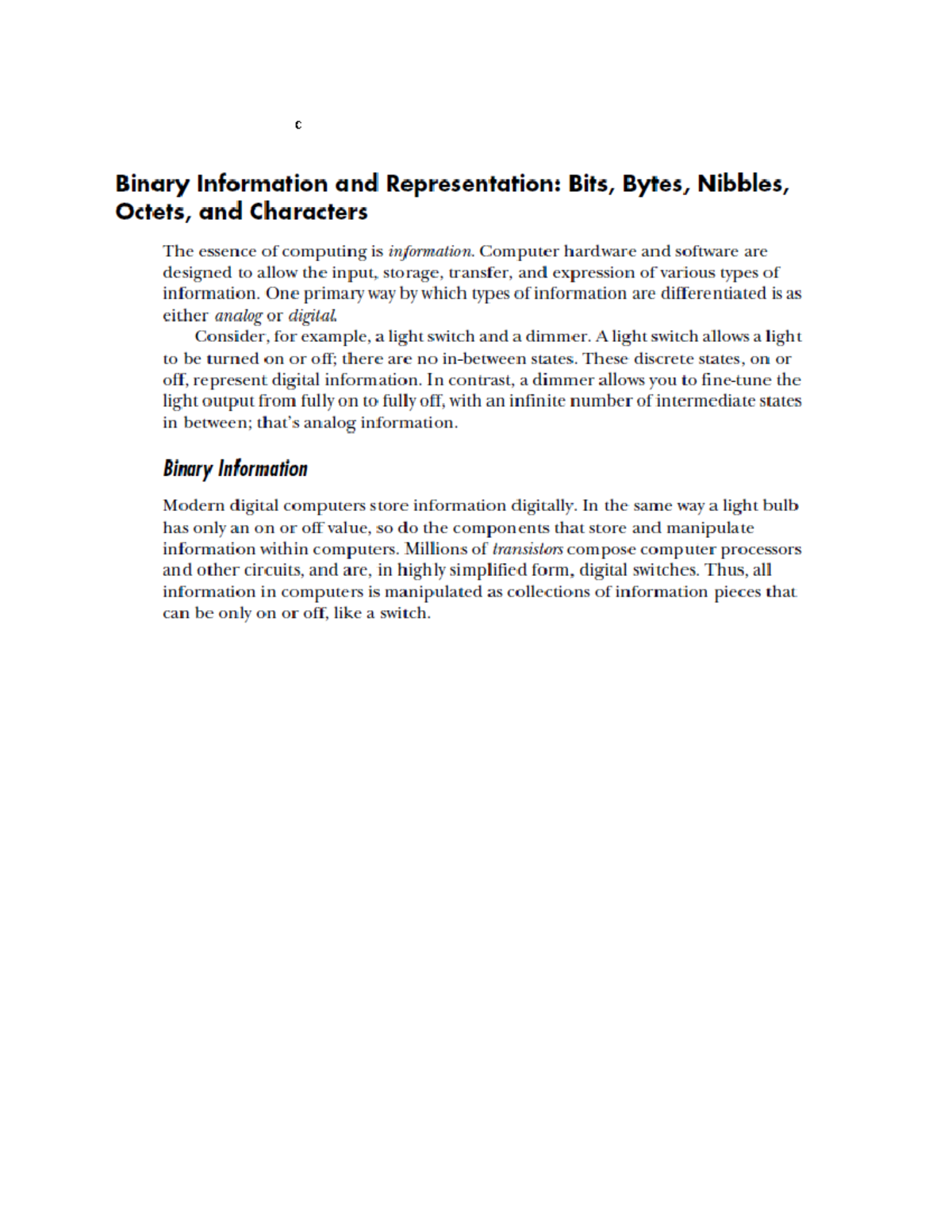 Binary - Introduction to Computer Systems - c - Studocu