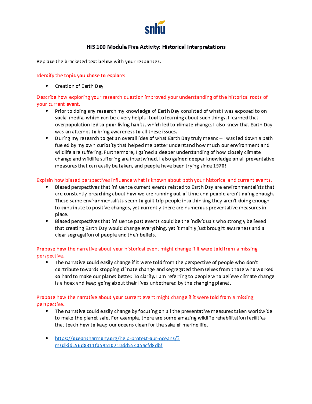 HIS 100 Module Five Activity Template - HIS 100 Module Five Activity ...