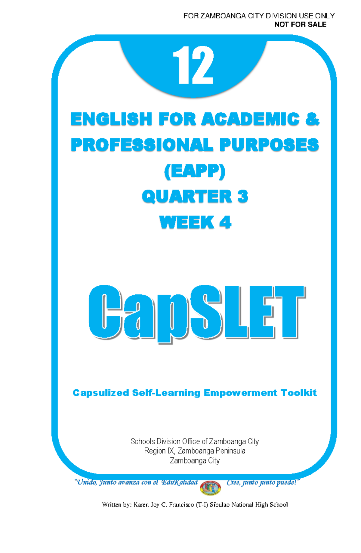 EAPP FOR SENIOR HIGH STUDENTS - ENGLISH FOR ACADEMIC & PROFESSIONAL ...
