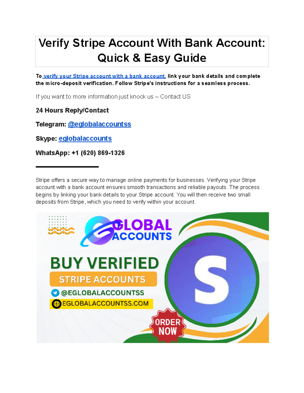 Verify Stripe account with bank account - Verify Stripe Account With ...