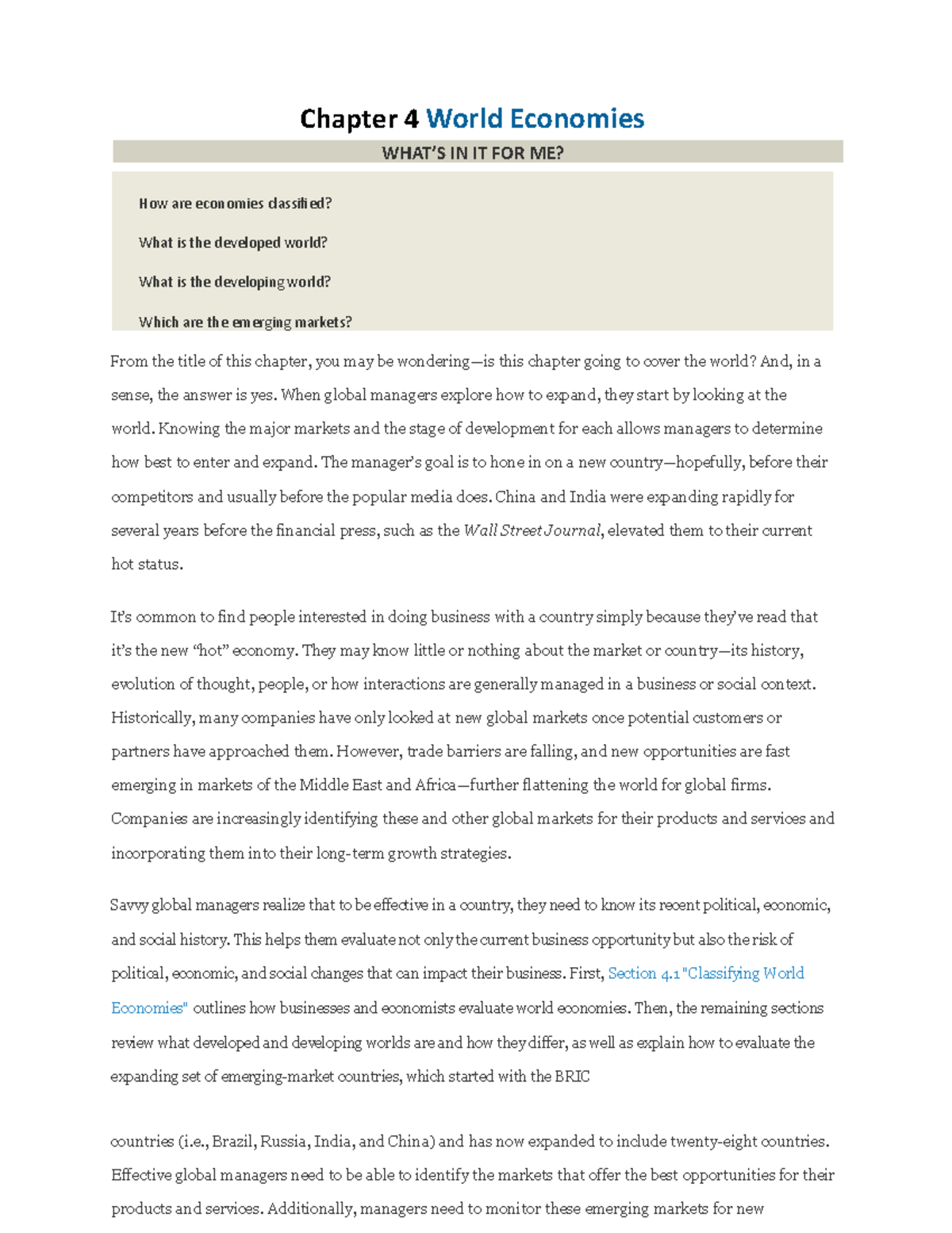 4 World Economies Misterm Review IBT - Chapter 4 World Economies WHAT’S ...
