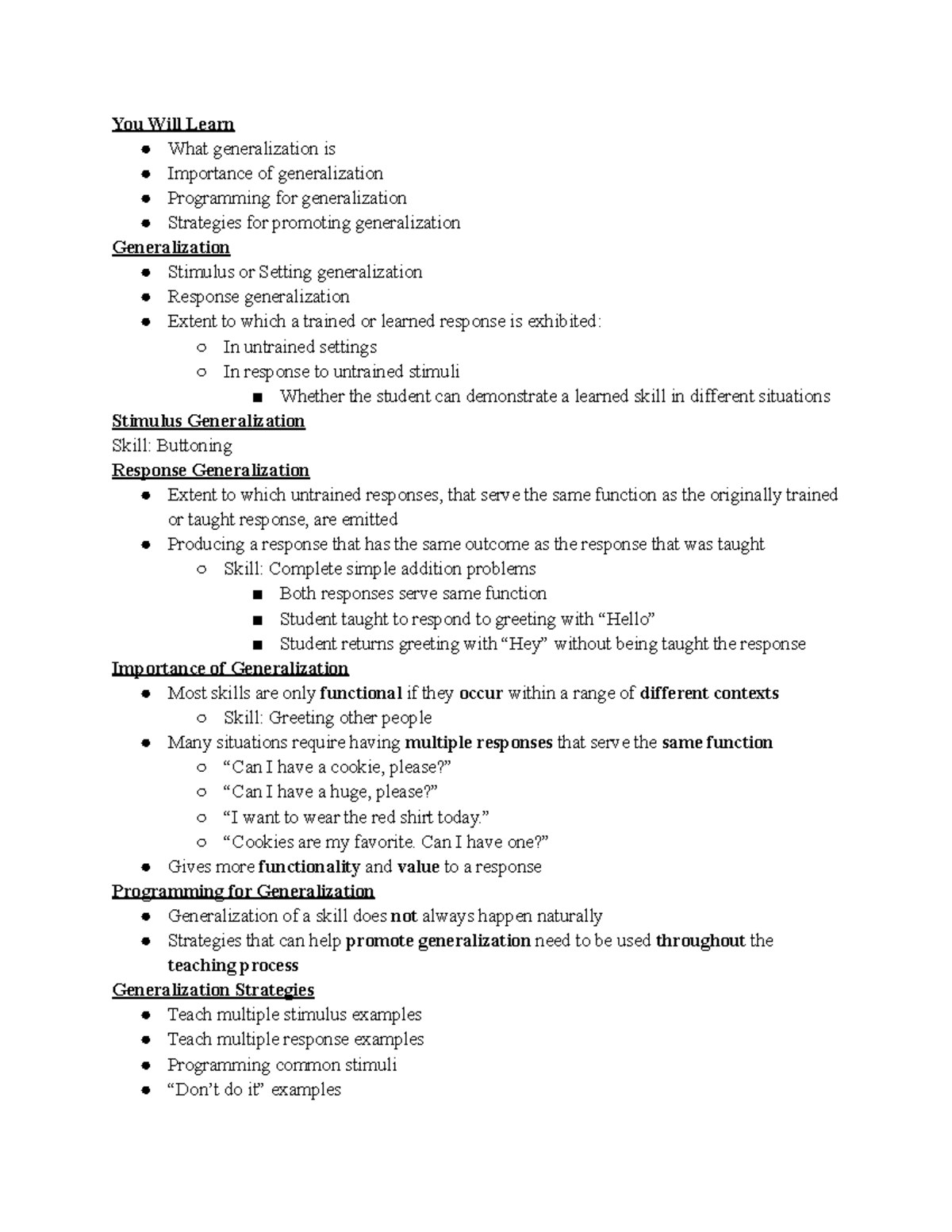 Generalization and Maintenance Part 1 - You Will Learn What ...