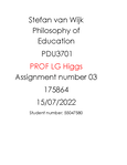 PDU3701 - Unisa - Philosophy of Education - Studocu