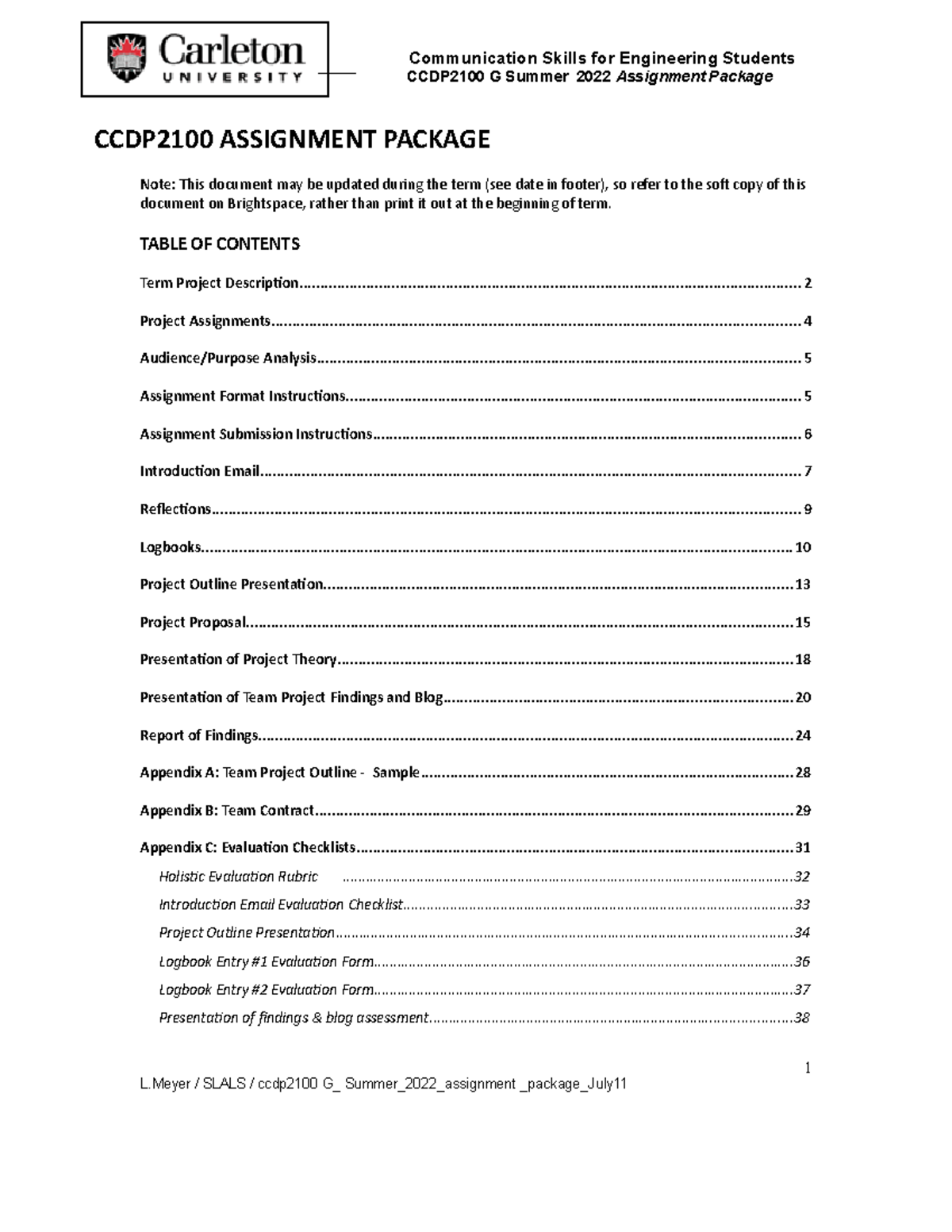 Assignment Package S22 - _________________________ Note: This document ...