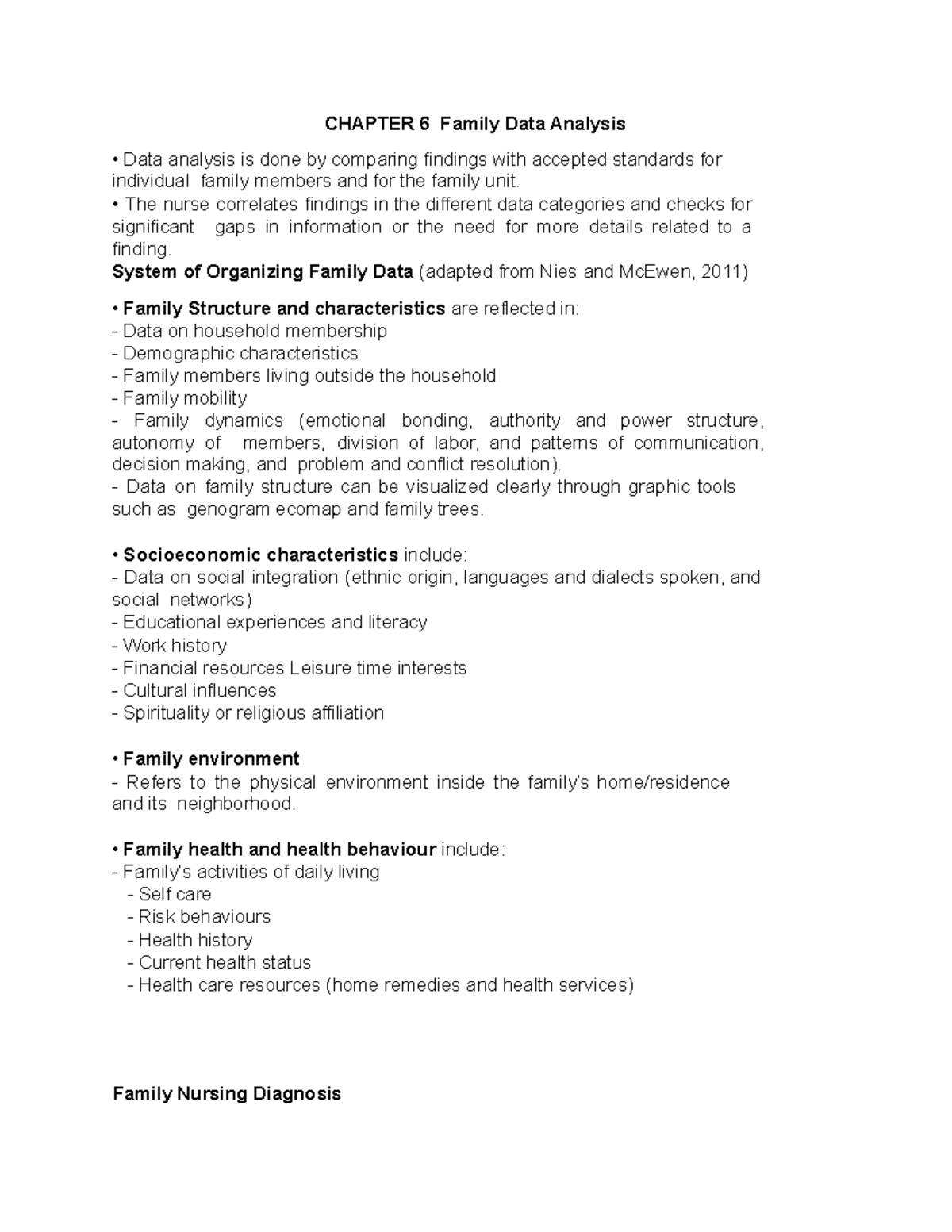 Chapter 6 Family Data Analysis - Bachelor of Science of Nursing - UBian ...