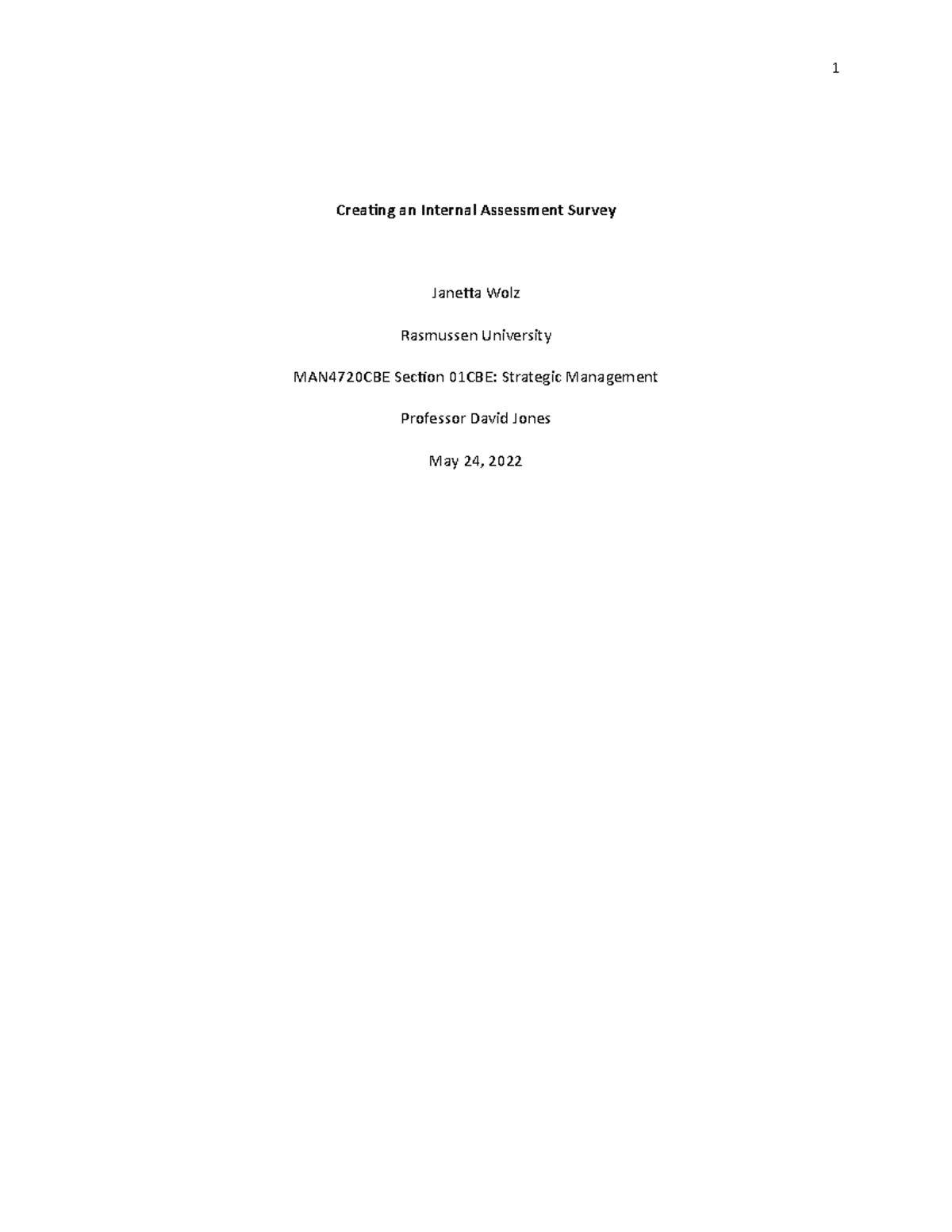 Jwolz deliverable 4creatinganinternalassessmentsurvey 052422 - Creating ...