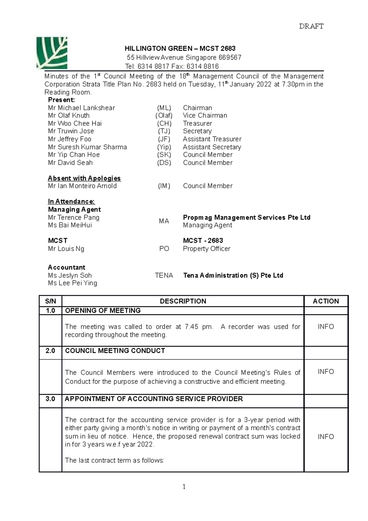 Minutes of 1st CM of 18 MC Draft Nprint - HILLINGTON GREEN – MCST 2683 ...