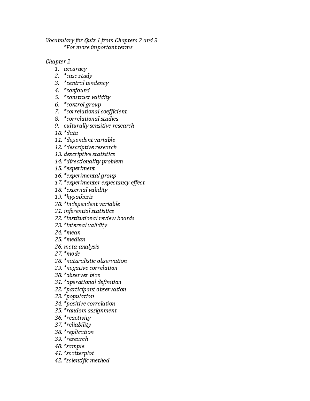 Vocab Sheet 1 - Quiz 1 study - Vocabulary for Quiz 1 from Chapters 2 ...
