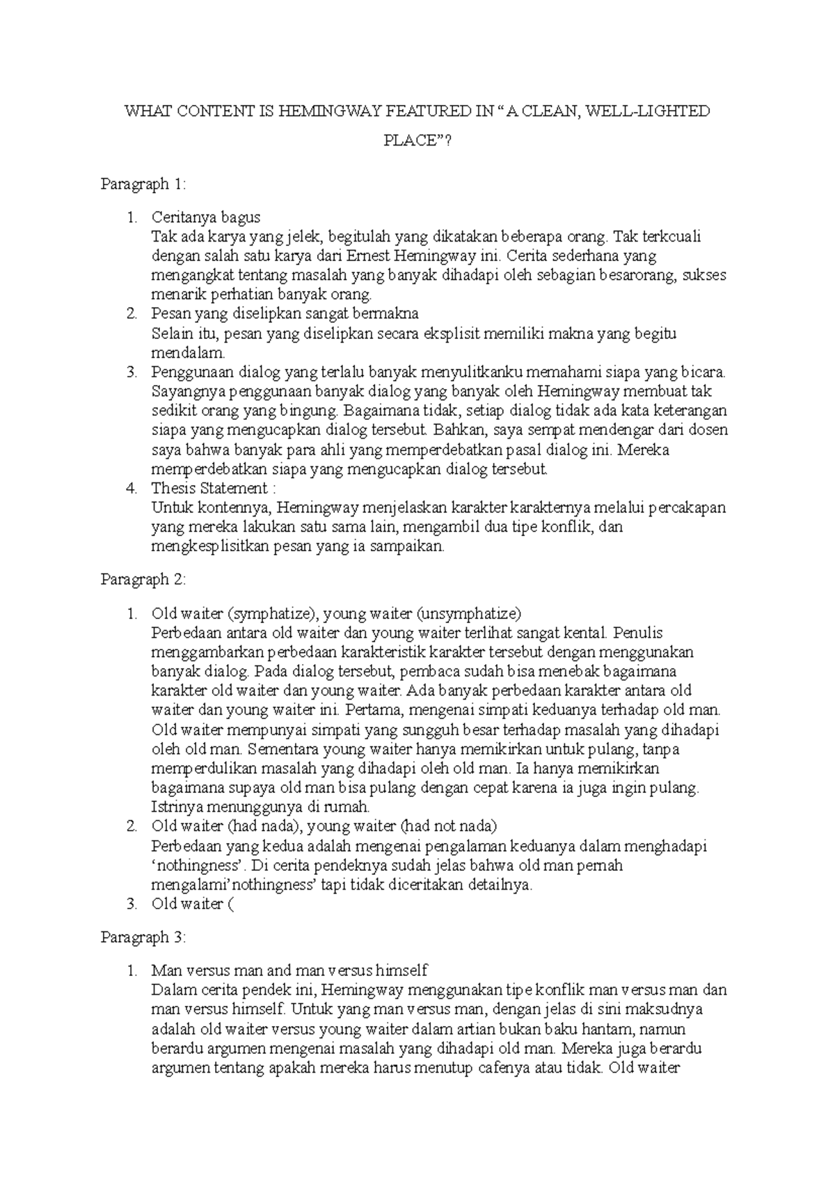 Analysis ernest heminhgway - WHAT CONTENT IS HEMINGWAY FEATURED IN “A ...