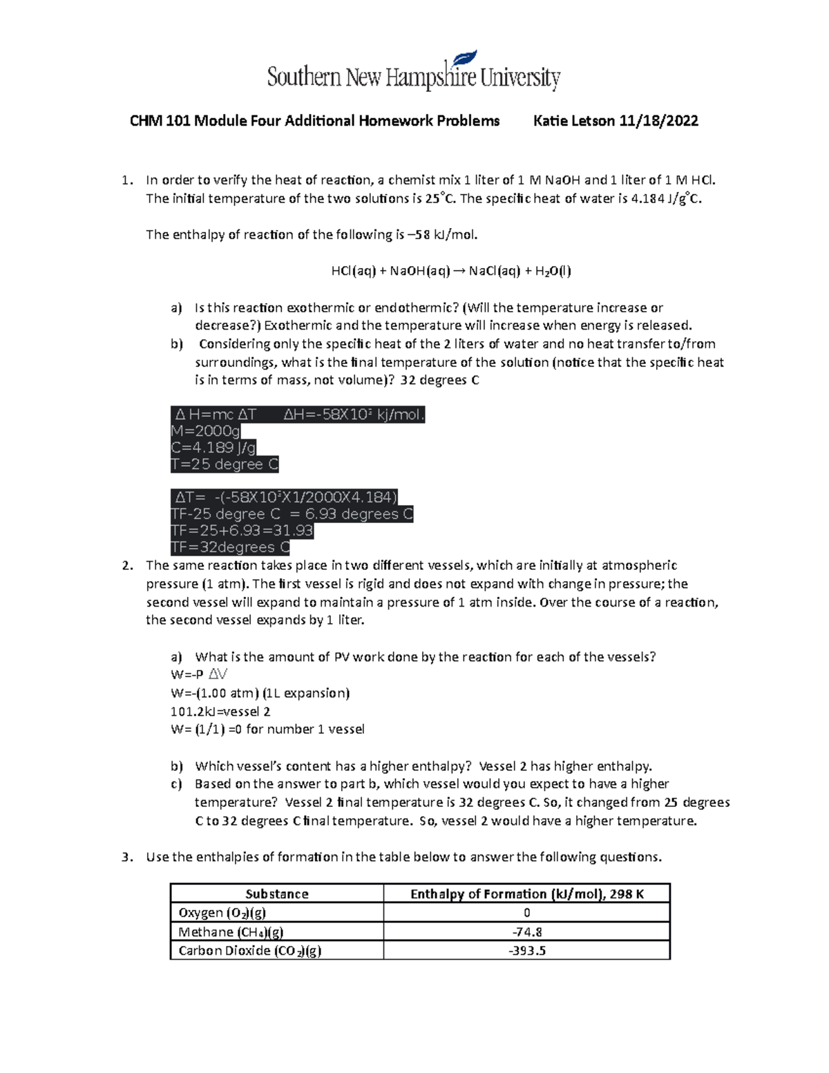Finaladditional prob4 - CHM 101 Module Four Additional Homework ...