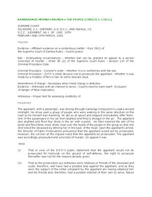 Kasote v. The People - llb - DAVIS JOKIE KASOTE v THE PEOPLE (1977) Z ...