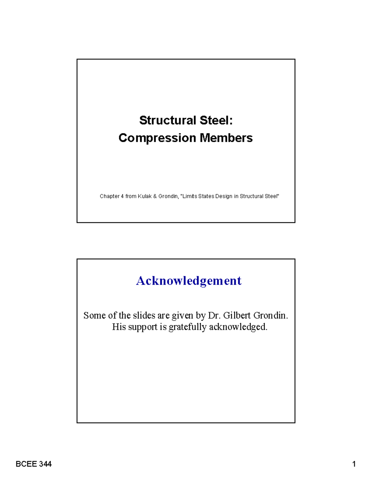 Compression Members - Structural Steel: Compression Members Chapter 4 ...