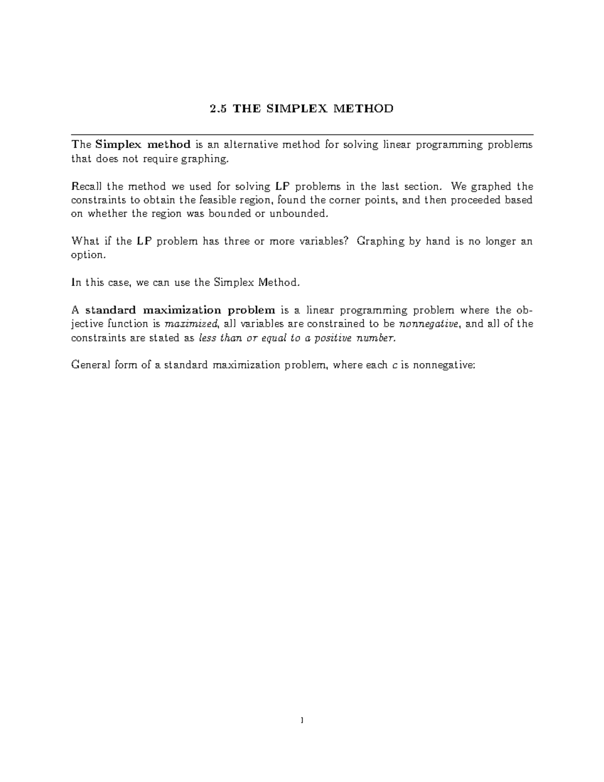2.5 The Simplex Method - Notes - 2 THE SIMPLEX METHOD TheSimplex ...