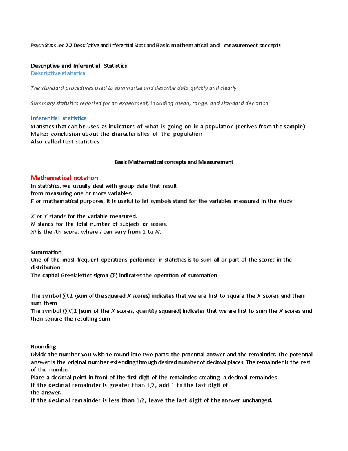 Psych Stats Lec 2.2 Desc and Inf Stats - Psych Stats Lec 2 Descriptive ...