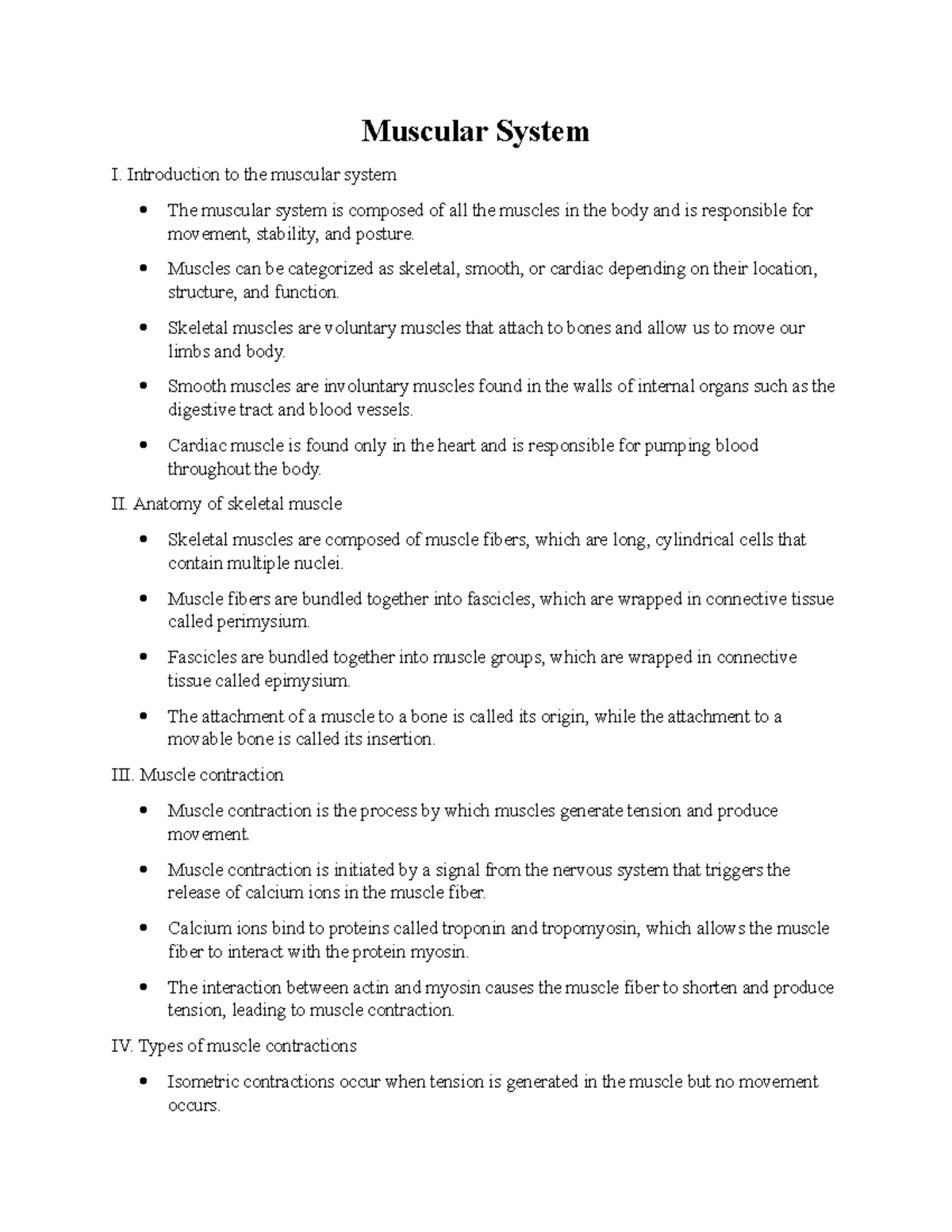 Muscular System - Introduction to the muscular system The muscular ...