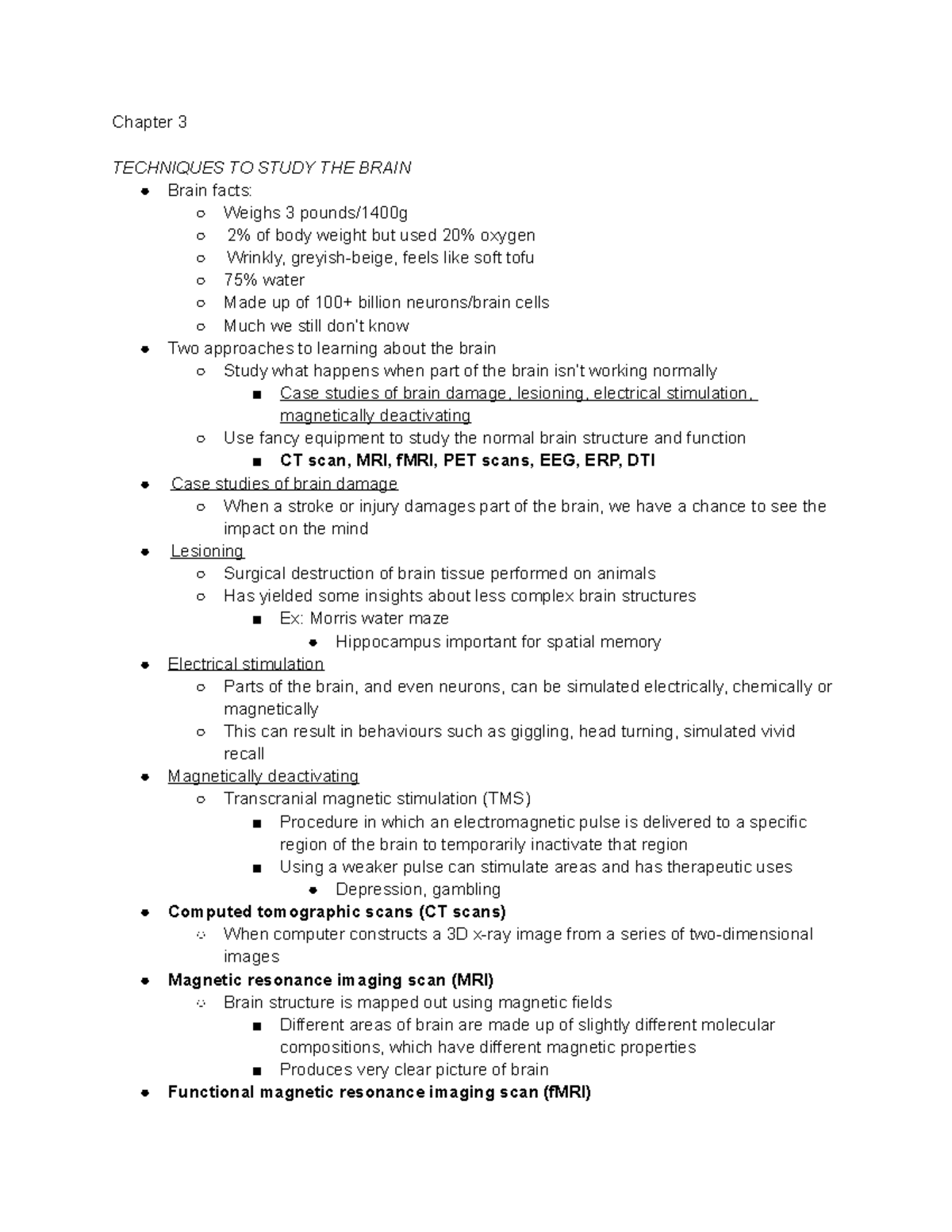 PS101 3b - Detailed and comprehensive notes - Chapter 3 TECHNIQUES TO ...