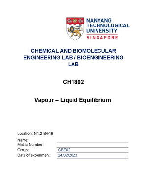 Lab1B C4 Formal - Lab report. - CHEMICAL AND BIOMOLECULAR ENGINEERING LAB / BIOENGINEERING LAB ...