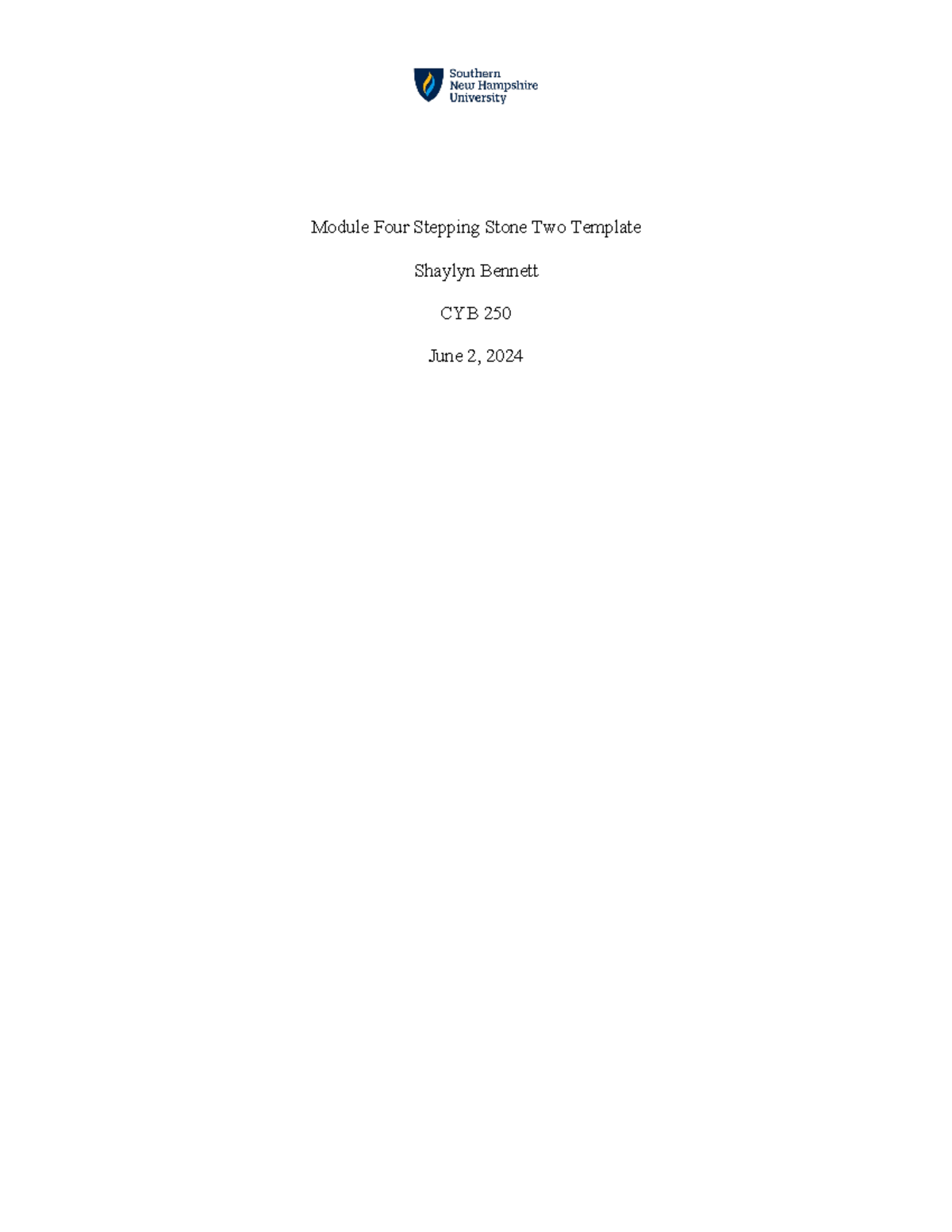 CYB 250 Module Four Stepping Stone Two Template - Module Four Stepping ...