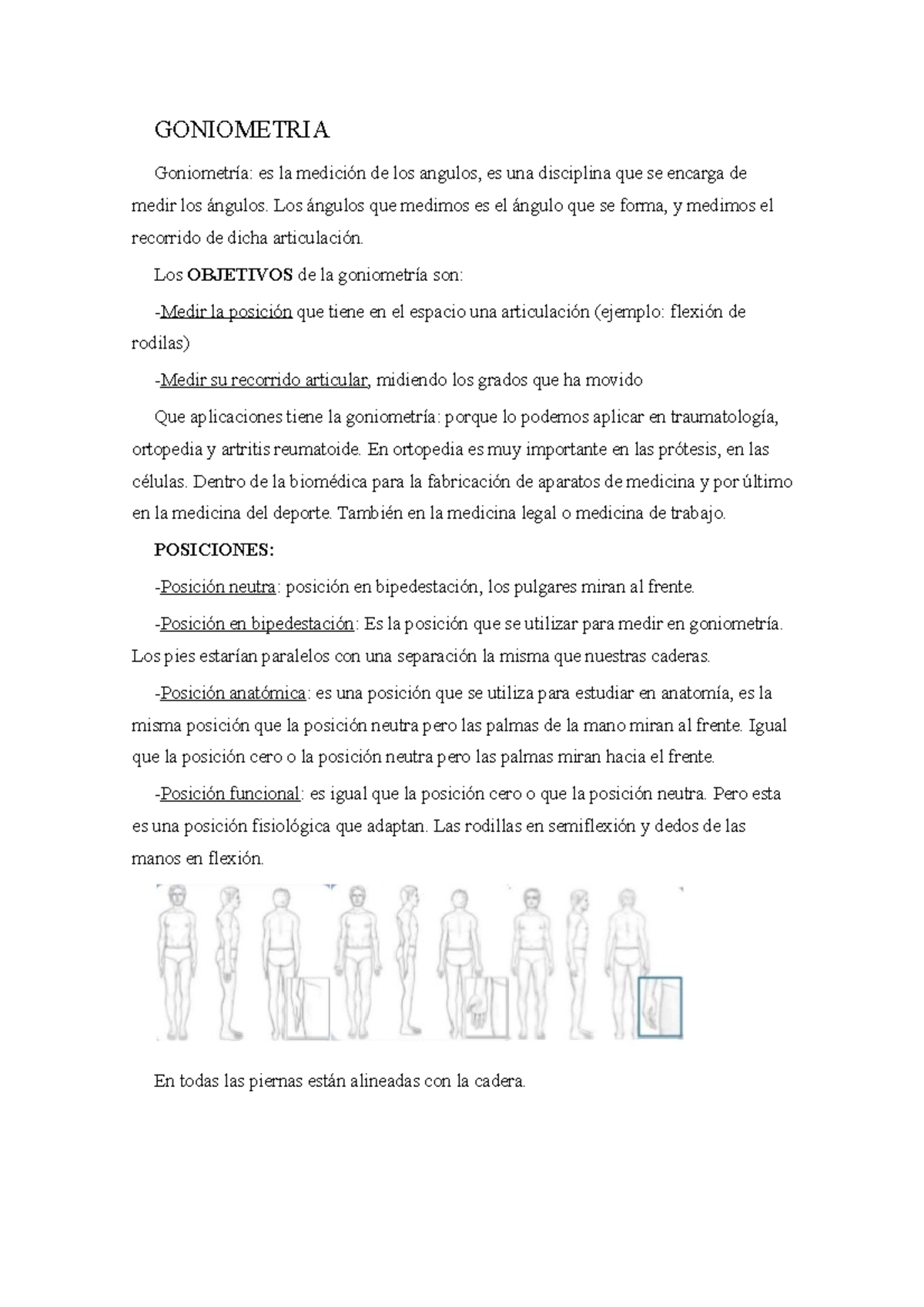 Goniometria - Apuntes 1 - GONIOMETRIA Goniometría: es la medición de ...