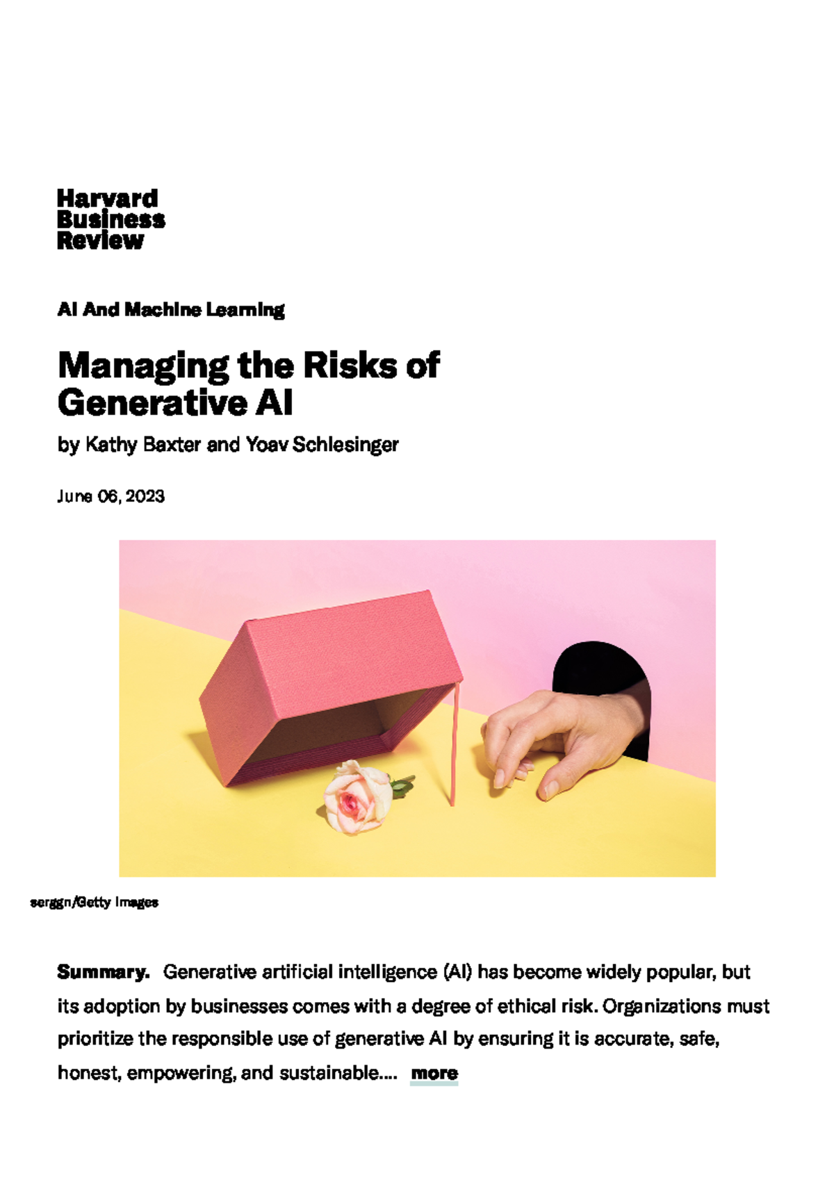 Managing the Risks of Generative AI - AI And Machine Learning Managing ...