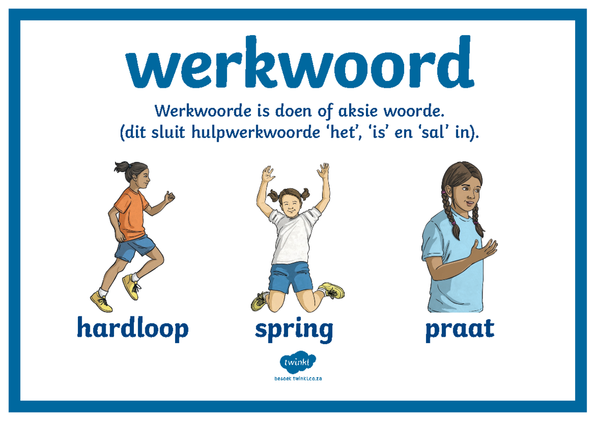 Za-hl-223-woordsoorte-plakkate ver 2 - Werkwoorde is doen of aksie ...