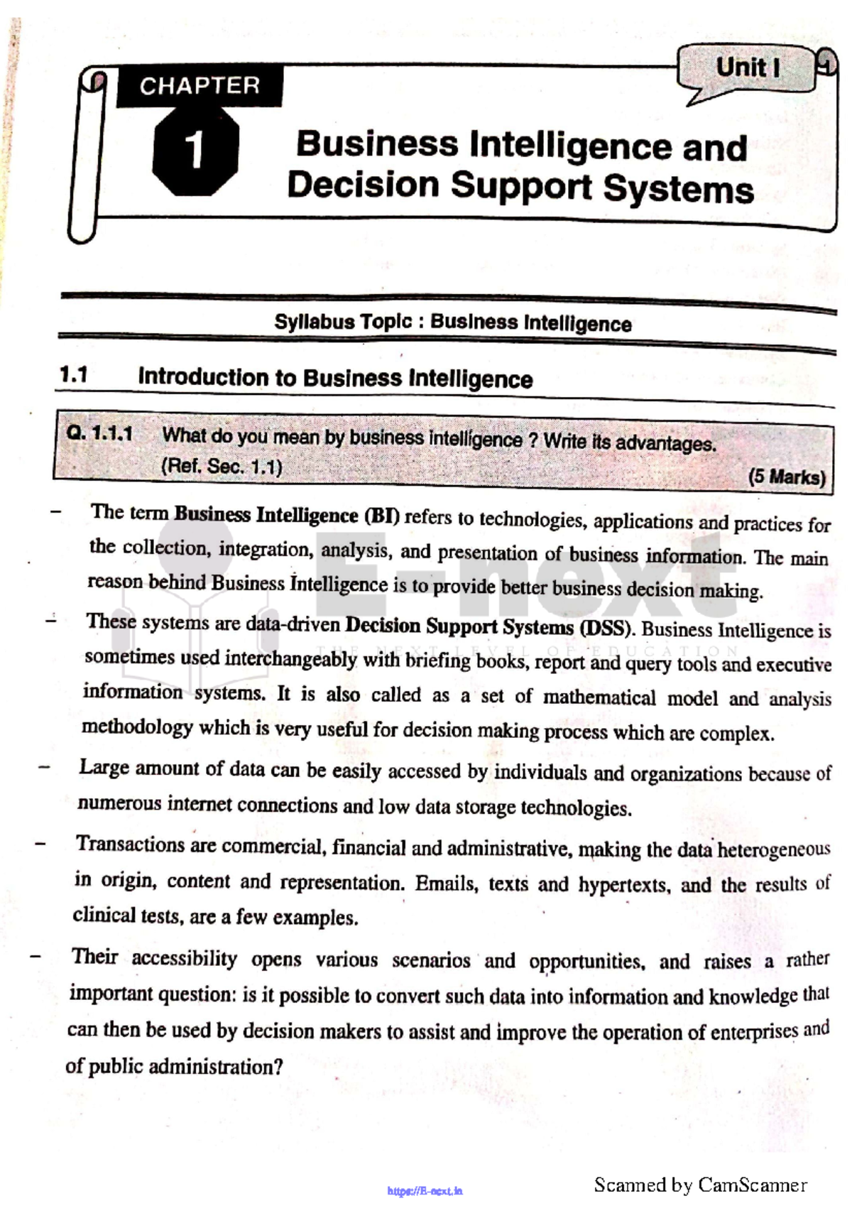 1-Business Intelligence and Decision Support Systems (E-next.in) - Studocu